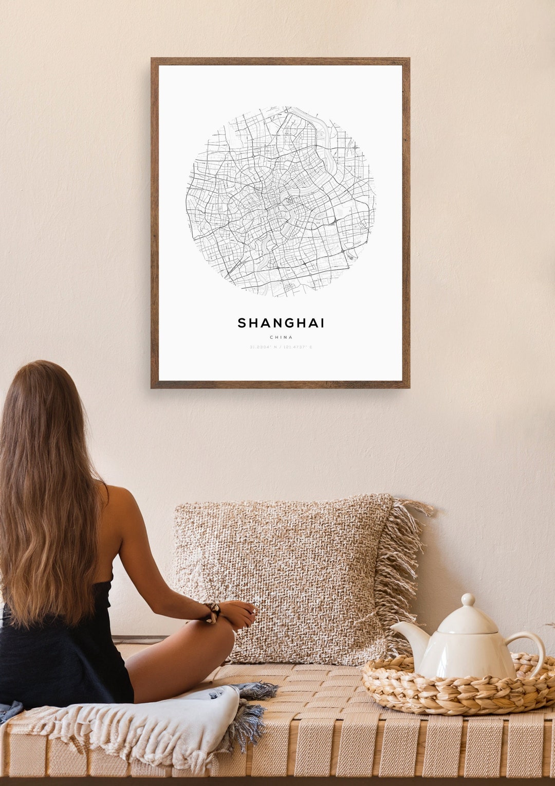 Shanghai City Map Print, 300dpi, Shanghai Map Print, China City Map ...