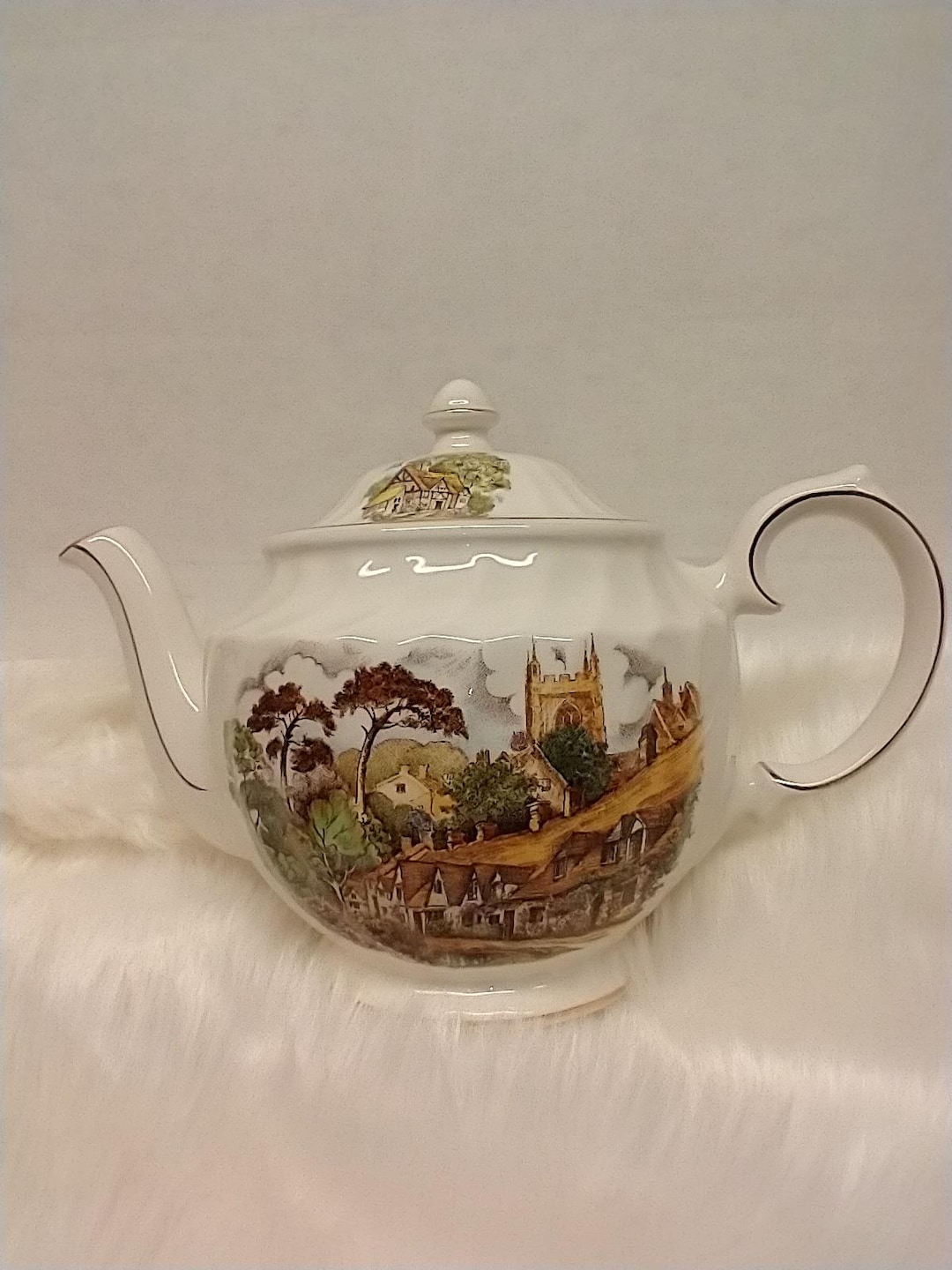 Beautiful Vintage Windsor Swirl Teapot With Country Scene. - Etsy