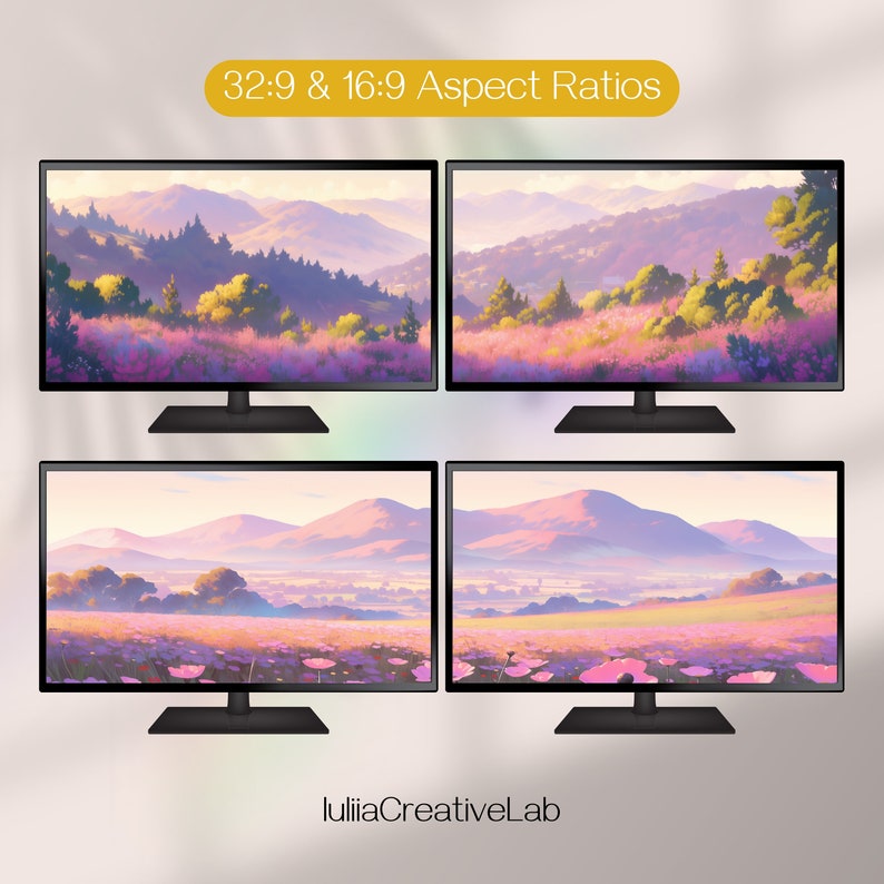 Pastel Dual Monitor Wallpaper Collection, Meadows Double Screen ...