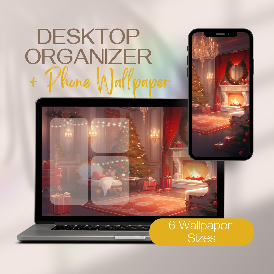 Christmas Desktop Organizer Wallpaper, Xmas Desktop Wallpaper Organizer ...