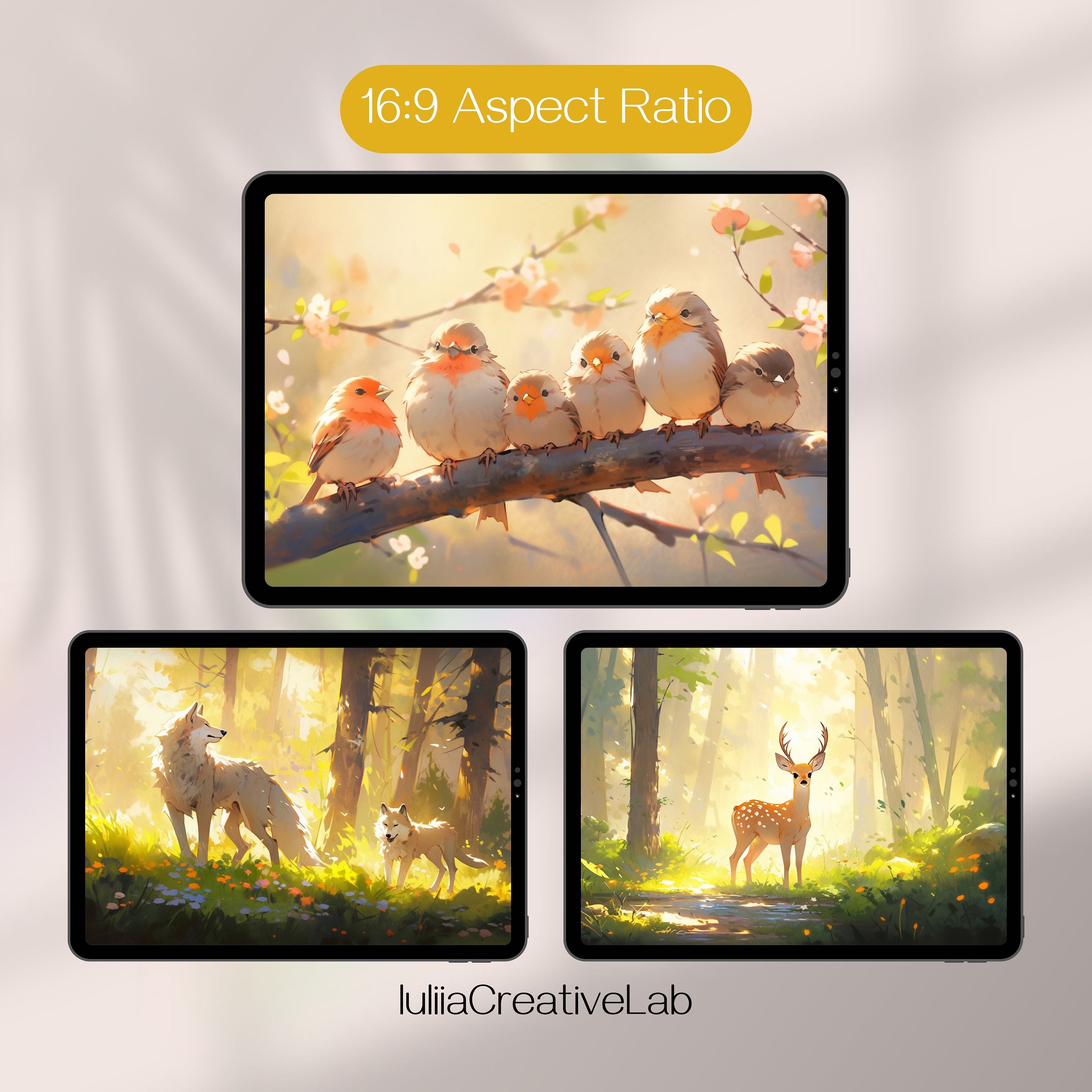 Cute Blooming Forest Wallpaper, Spring Phone Wallpaper, Cute Animals ...