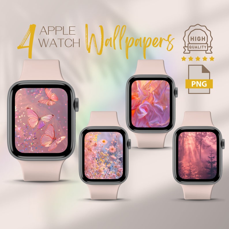 Smartwatch Face Pink Aesthetic Wallpaper, Ethereal Apple Watch Face ...
