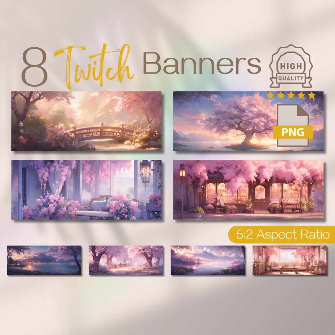 Kawaii Twitch Banner, Blossom Twitch Banners, Anime Stream Banner ...