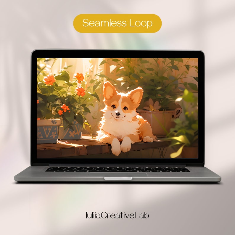 Cute Animated Wallpaper, High-resolution Puppy & Plants Computer ...