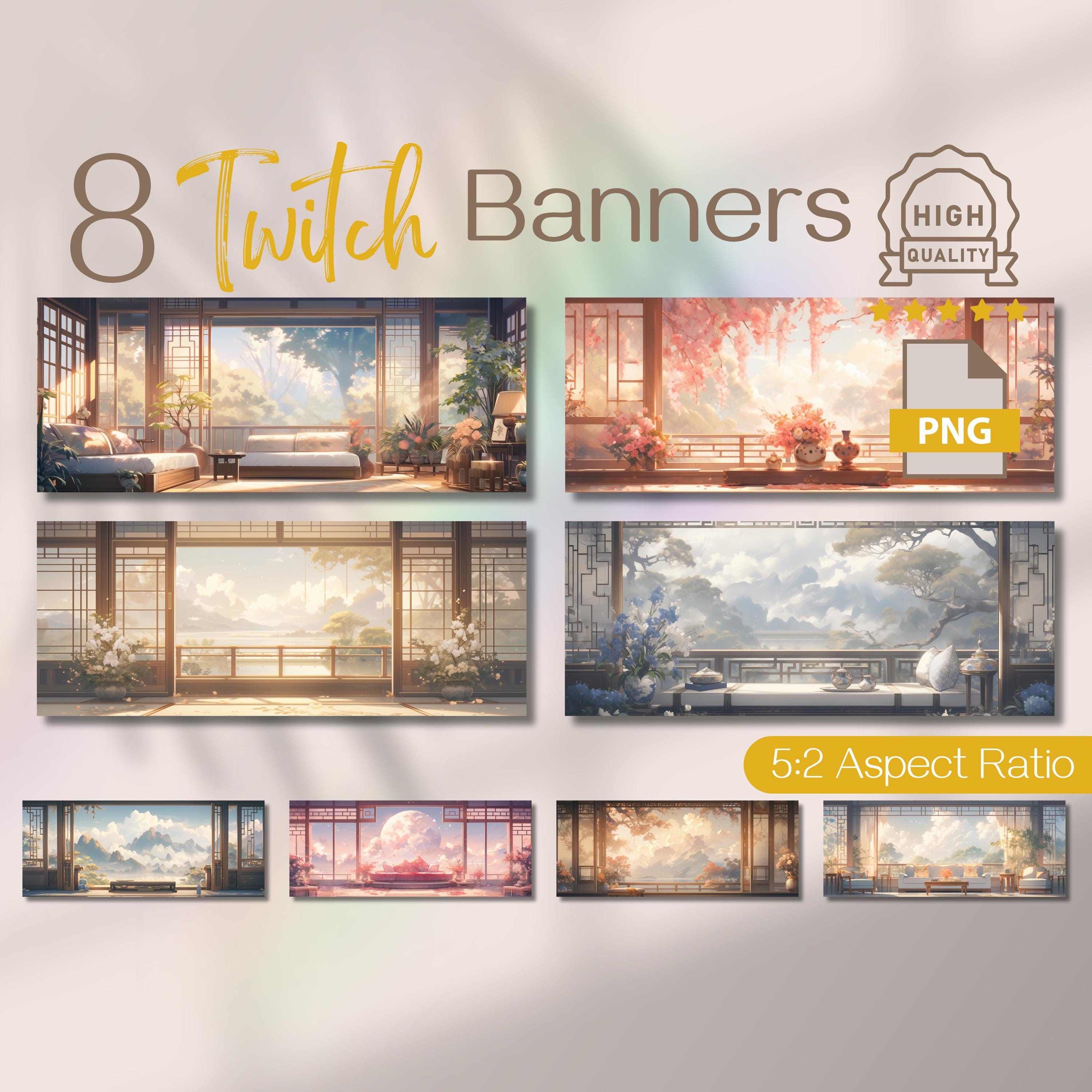 Japandi Anime Twitch Banner, Twitch Stream Banner, Lofi Light Stream ...