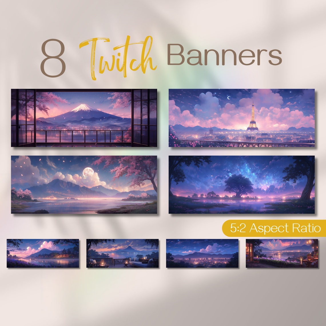 Anime Twitch Banner, Neon Stream Banner, Purple Twitch Stream Banner ...