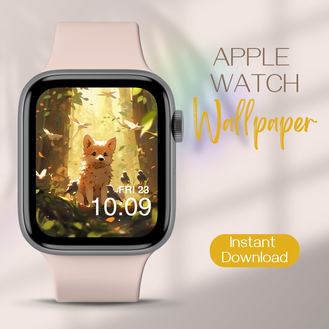 Cute Apple Watch Face, Wolf Smartwatch Wallpaper Whimsical Apple Watch ...