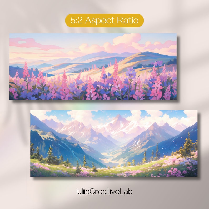 Aesthetic Twitch Banner Streaming, Mountain Meadows Pastel Design ...