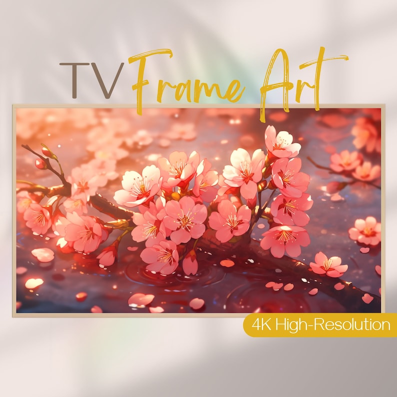 Sakura Television Frame Picture, 4K Japanese Cherry Blossom Design for ...
