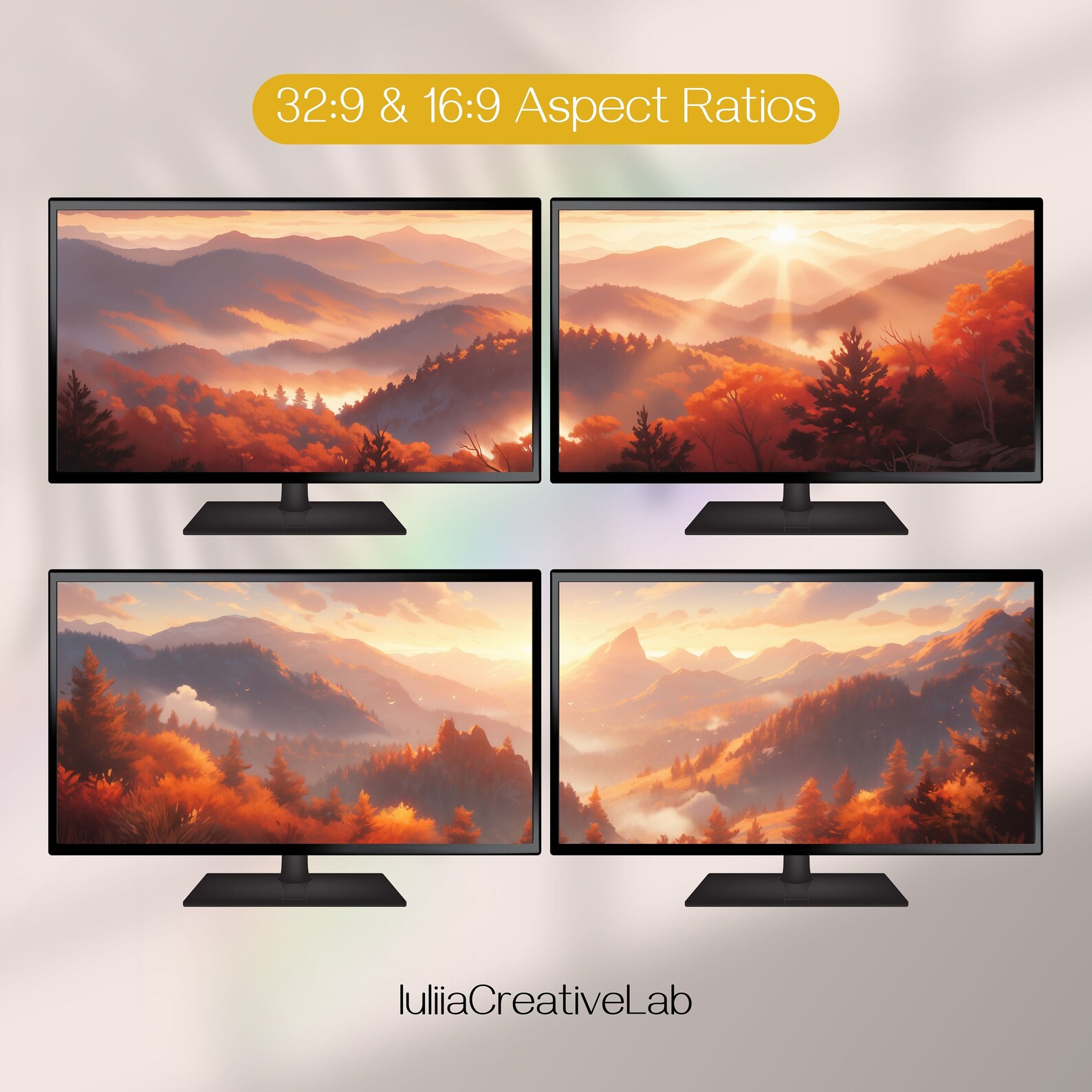Fall Dual Monitor Wallpaper, Golden Autumn Peaks & Fall Landscapes, 4K ...