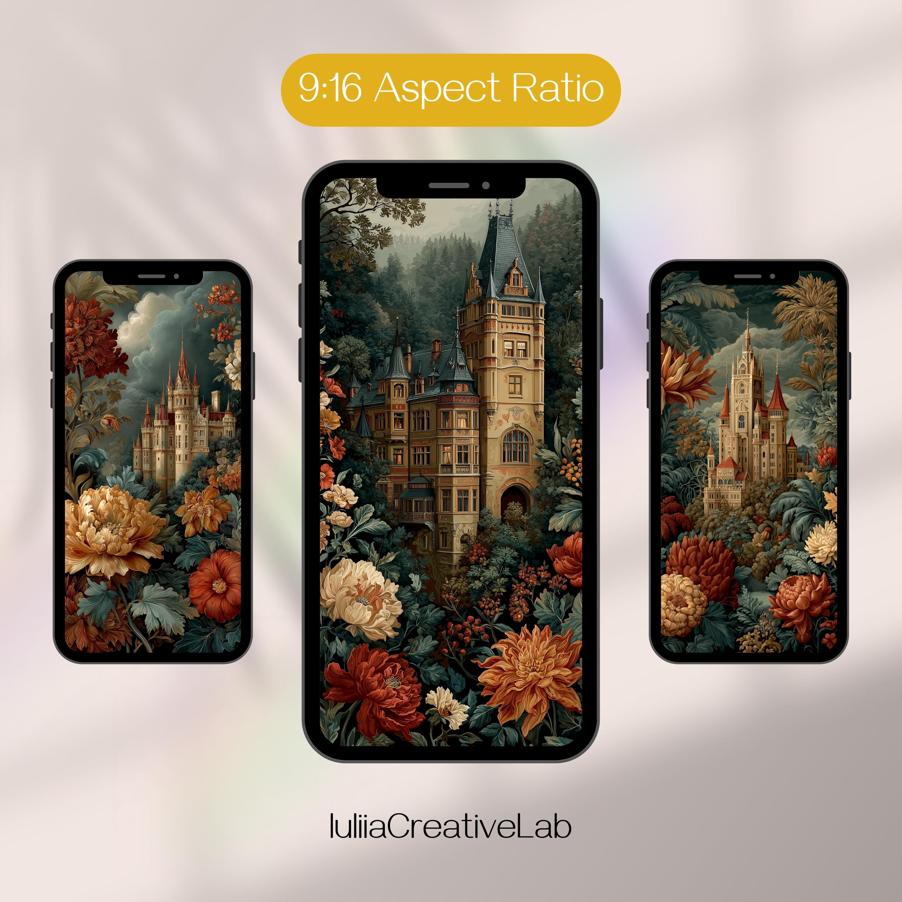 Castlecore Wallpaper Set: William Morris Floral Fantasy Background ...