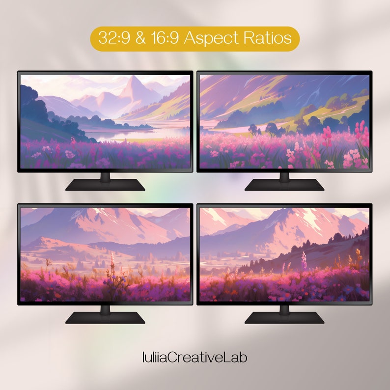 Pastel Dual Monitor Wallpaper Collection, Meadows Double Screen ...