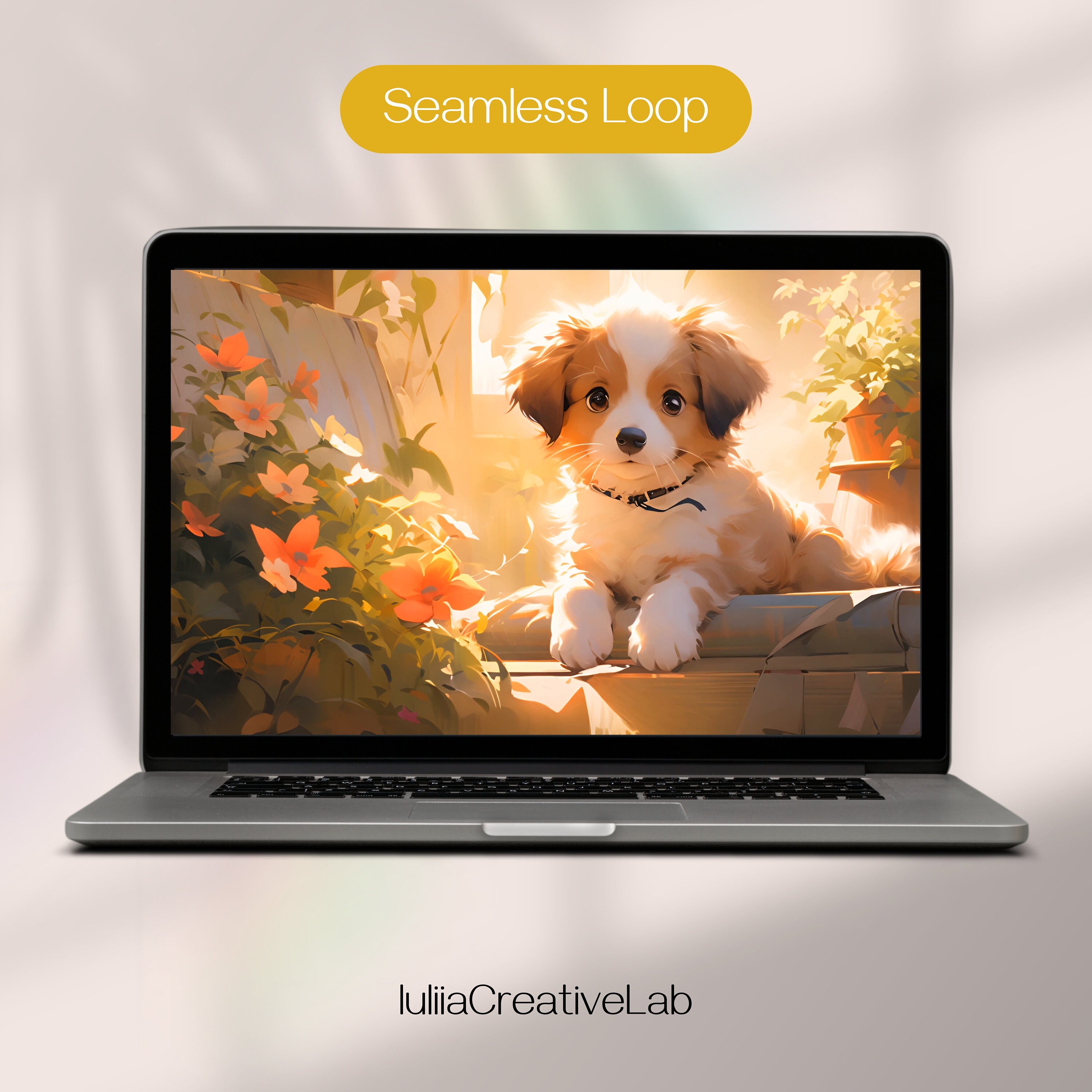 Animated Puppy and Plants Wallpaper, Cute iPad and Desktop Live ...