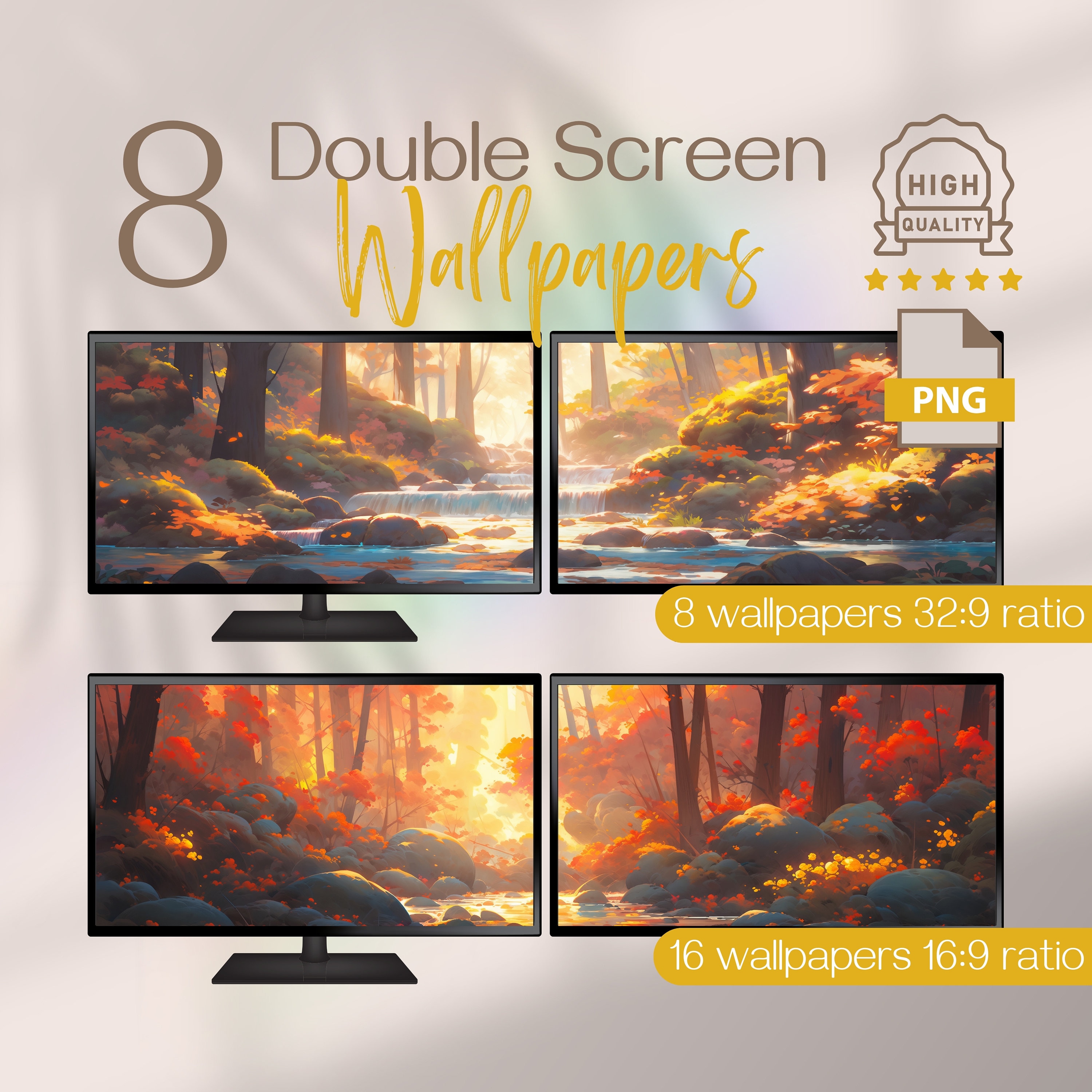 Fall Wallpapers for Dual Monitors - Autumn Forest Scenery, Extended ...