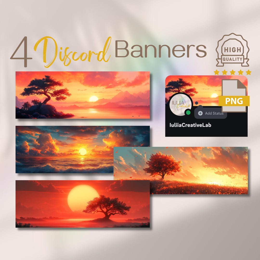 Sunset Sky Aesthetic Discord Banners, Vibrant Golden Hours Discord ...