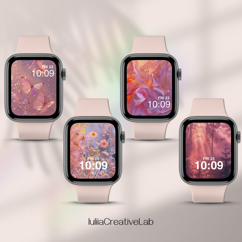 Smartwatch Face Pink Aesthetic Wallpaper, Ethereal Apple Watch Face ...