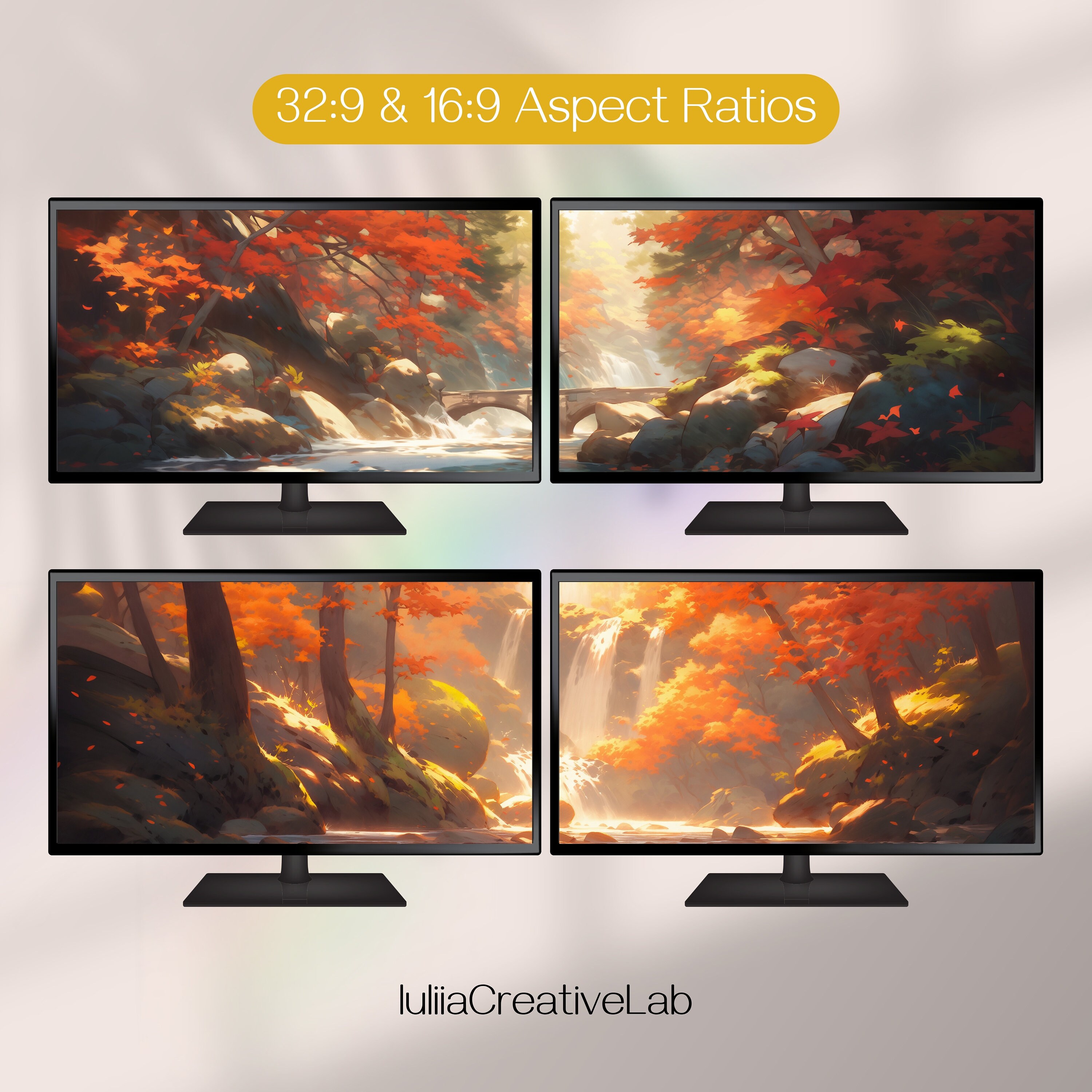 Fall Wallpapers for Dual Monitors - Autumn Forest Scenery, Extended ...