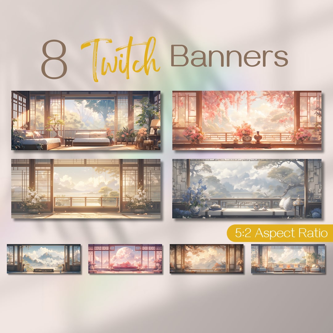 Japandi Anime Twitch Banner, Twitch Stream Banner, Lofi Light Stream ...