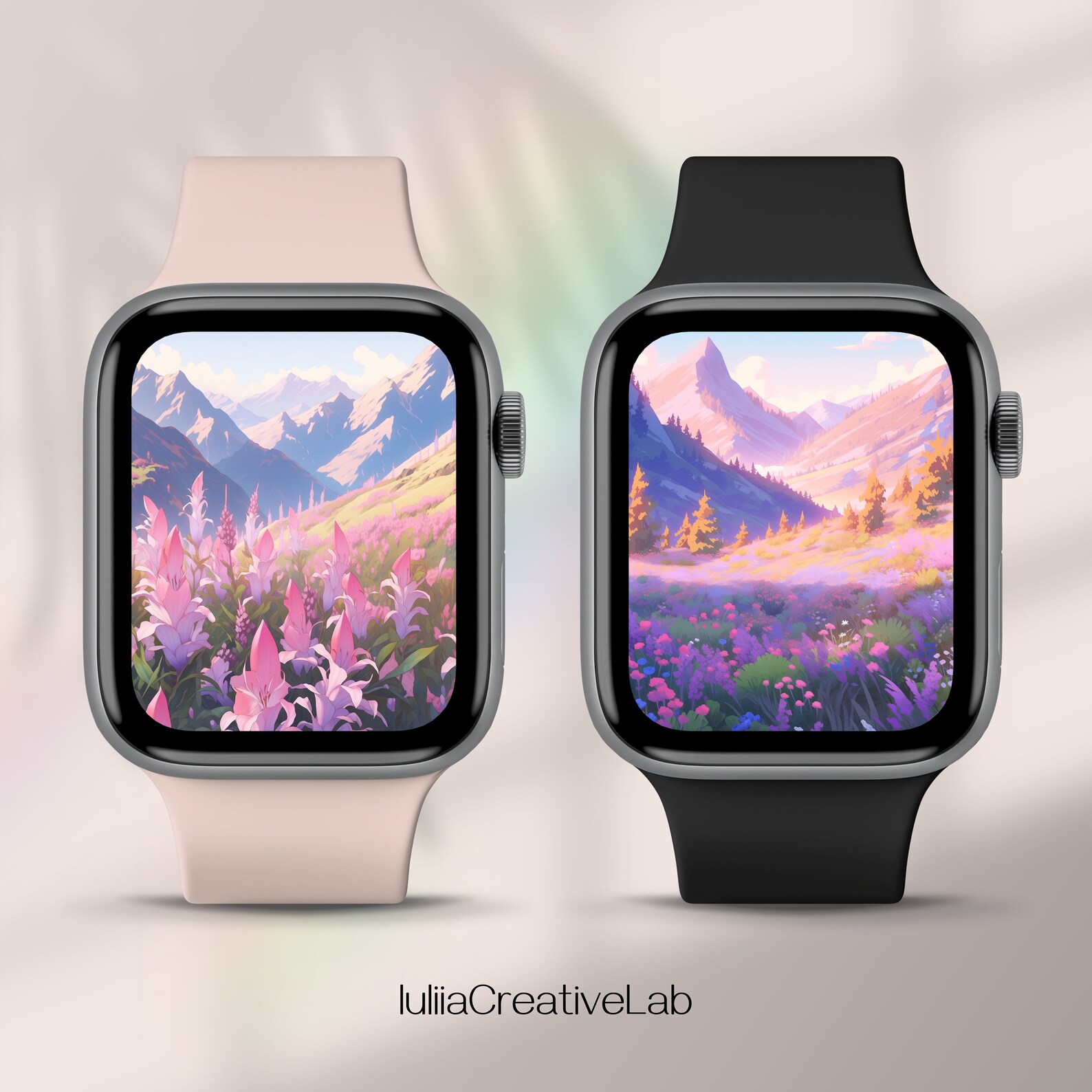 Spring Apple Watch Display, Aesthetic Blossom Iwatch Face Meadows Watch ...