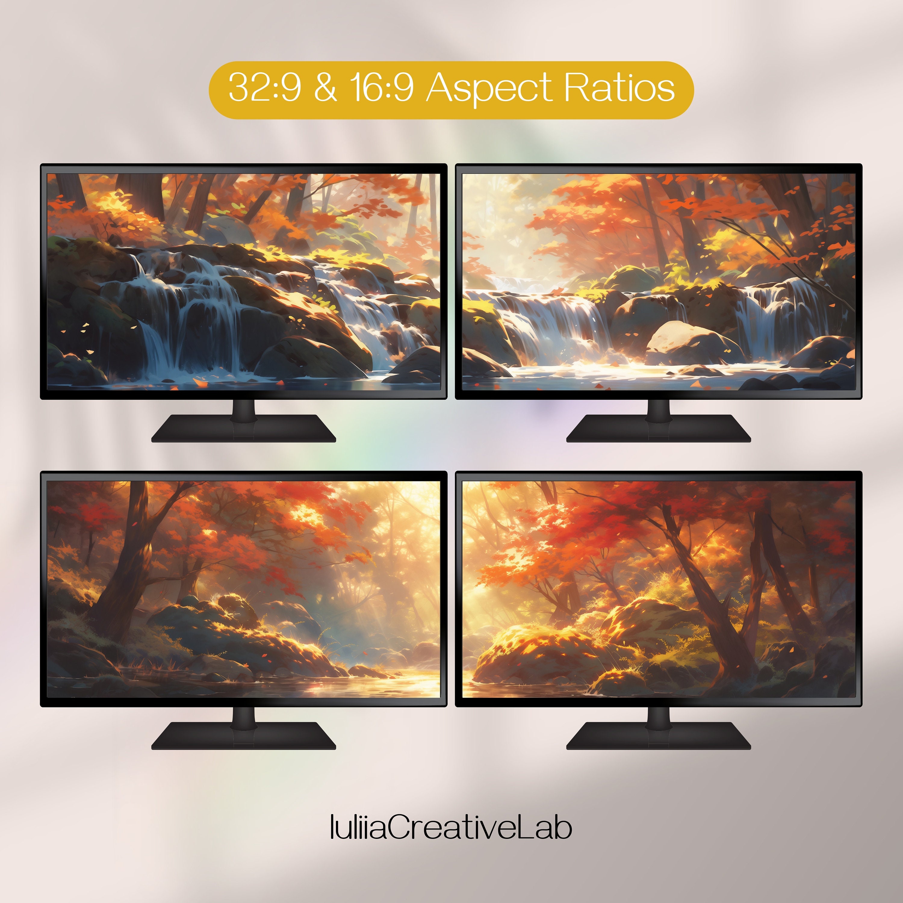 Fall Wallpapers for Dual Monitors - Autumn Forest Scenery, Extended ...