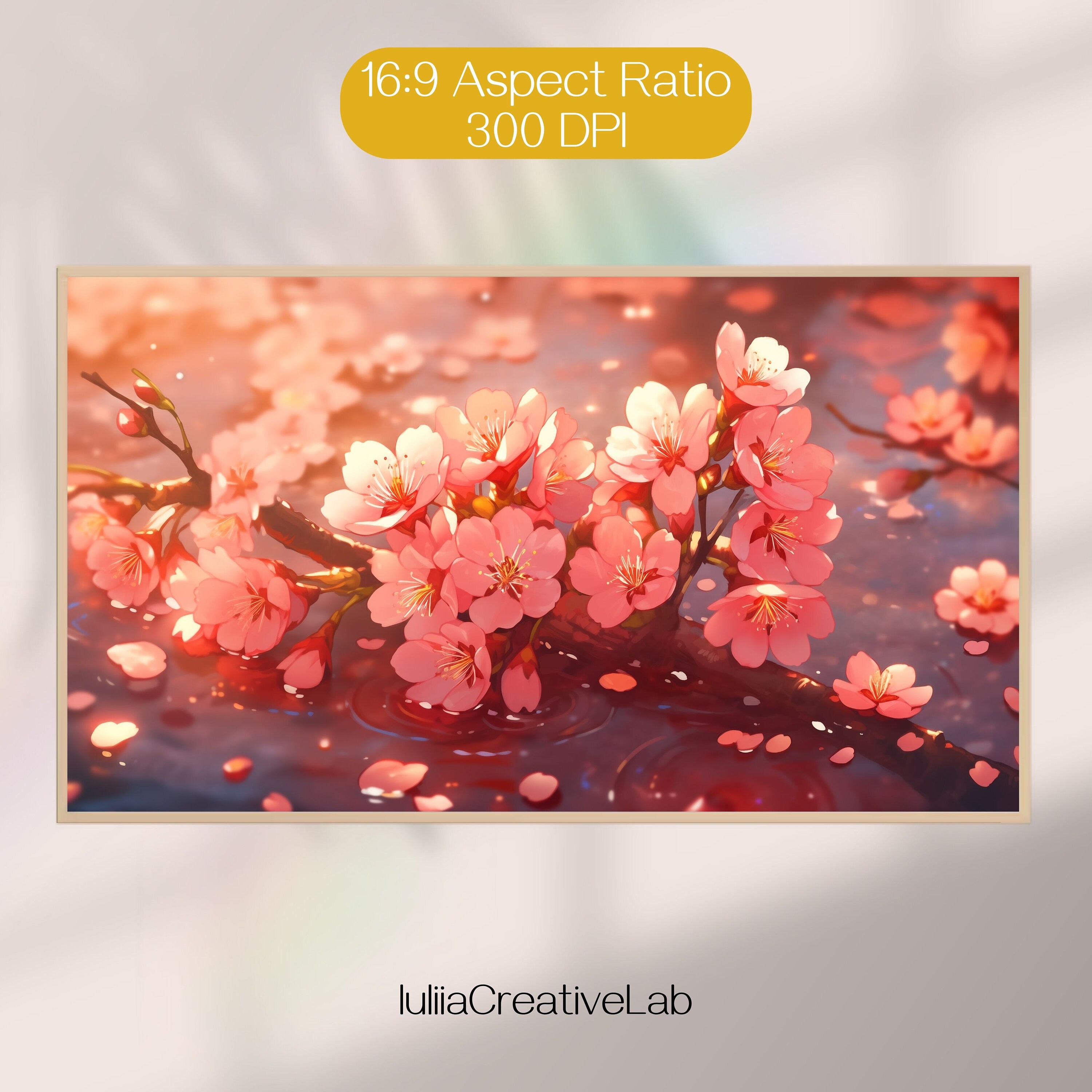 Sakura Television Frame Picture, 4K Japanese Cherry Blossom Design for ...
