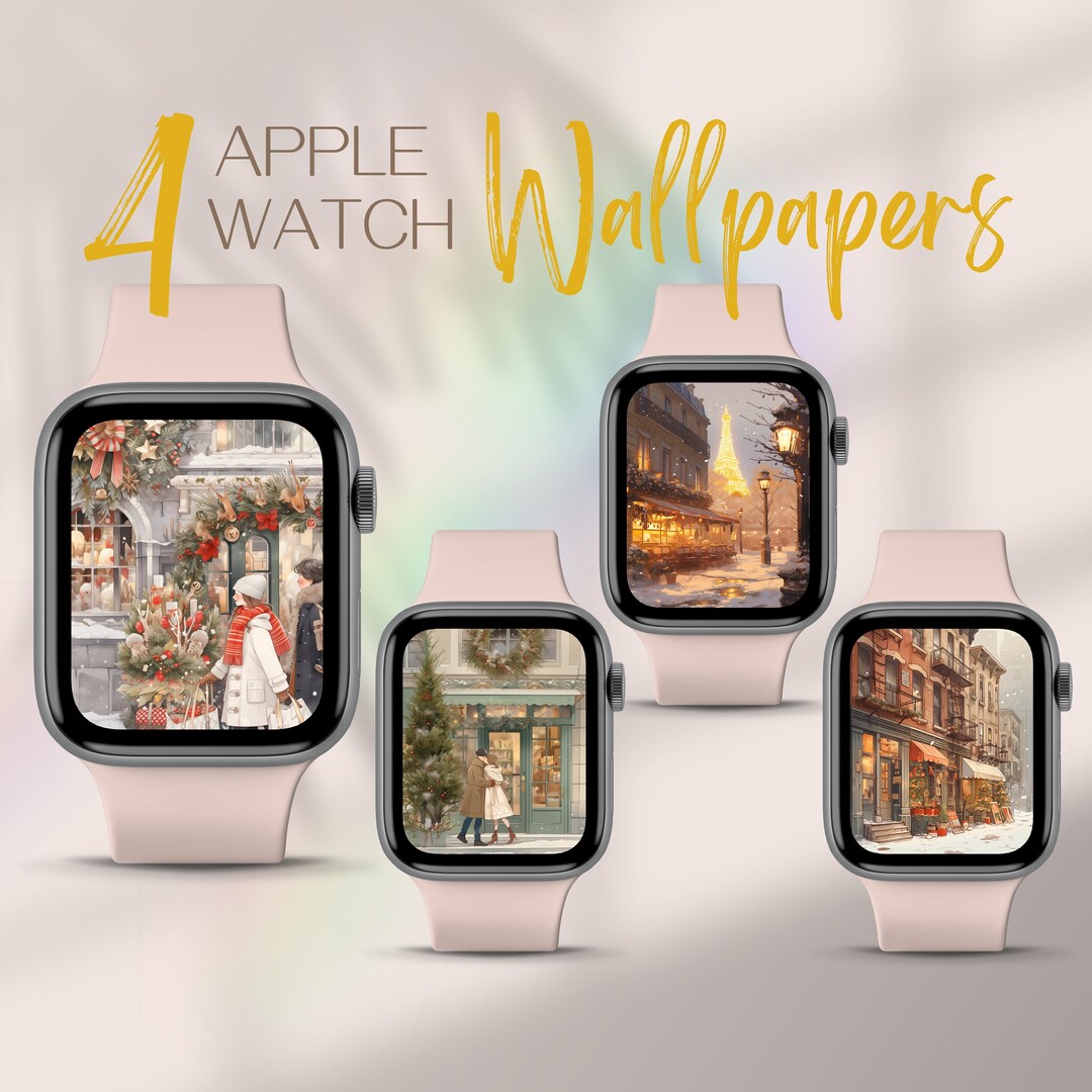 Christmas Apple Watch Wallpaper, Winter Smartwatch Background, Festive ...