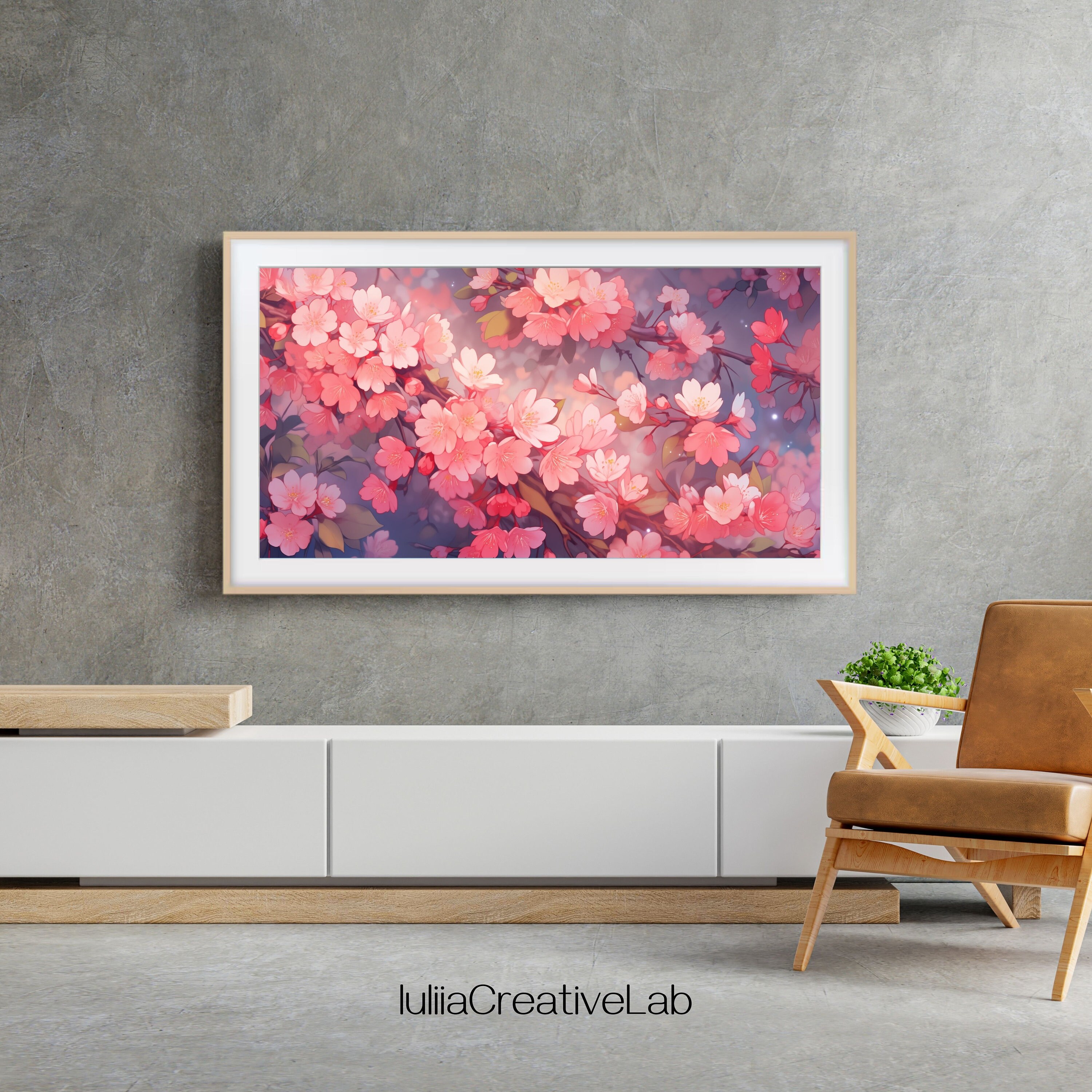 Japanese Cherry Blossom TV Picture Frame, High-resolution Aesthetics ...