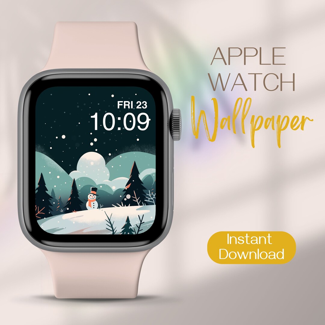 Winter Apple Watch Wallpaper, Forest Tree Smartwatch Background ...