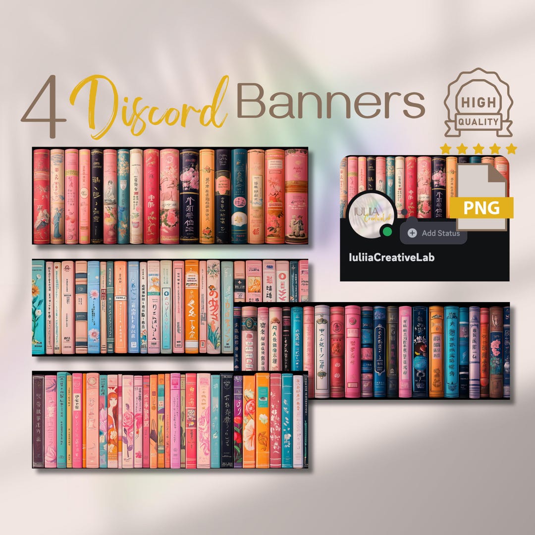 Pink Bookshelf Discord Banners, Cool Pastel Japanese Discord Profile ...
