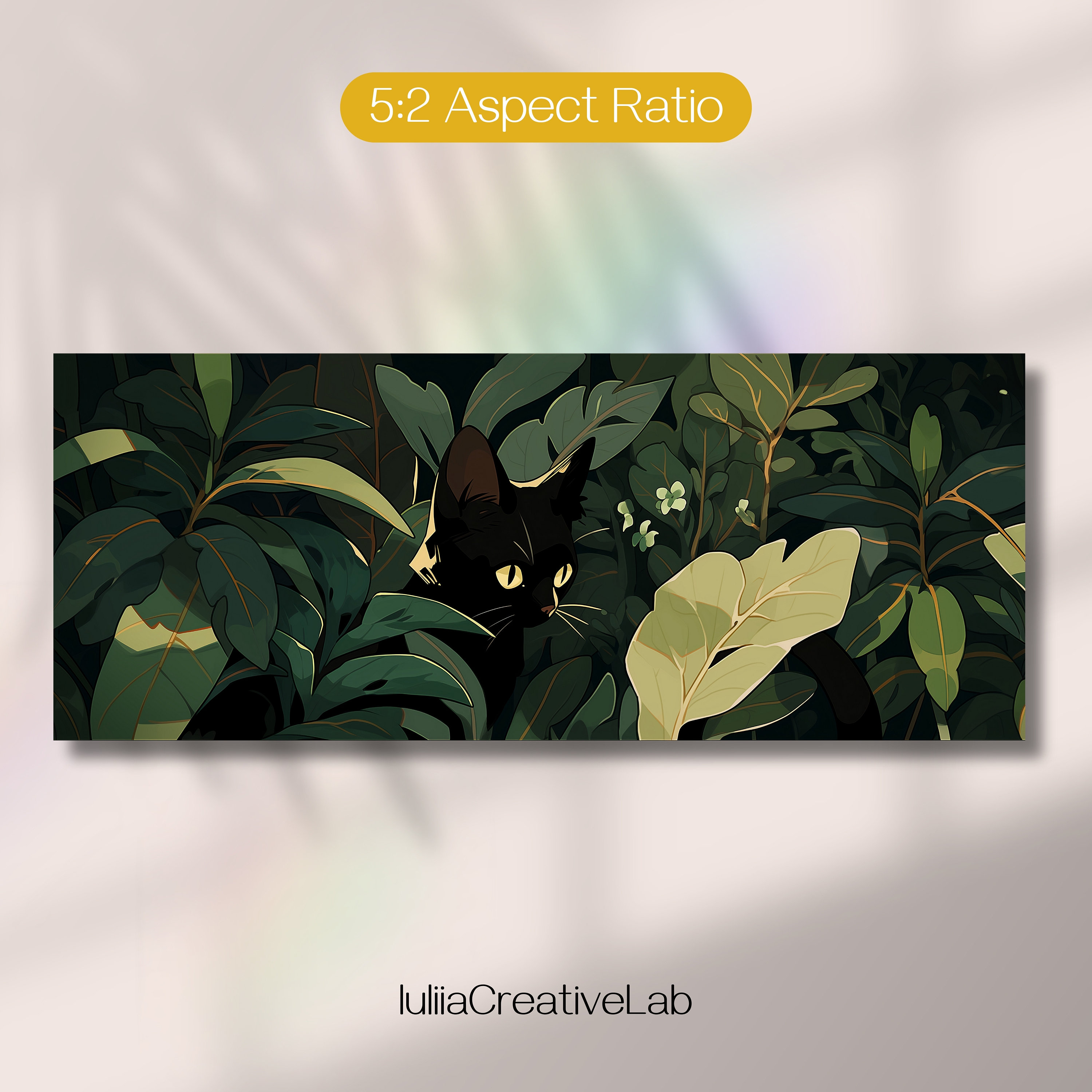 Artistic Twitch Banner, Whimsical Cat & Plants Design, Twitch Streaming ...
