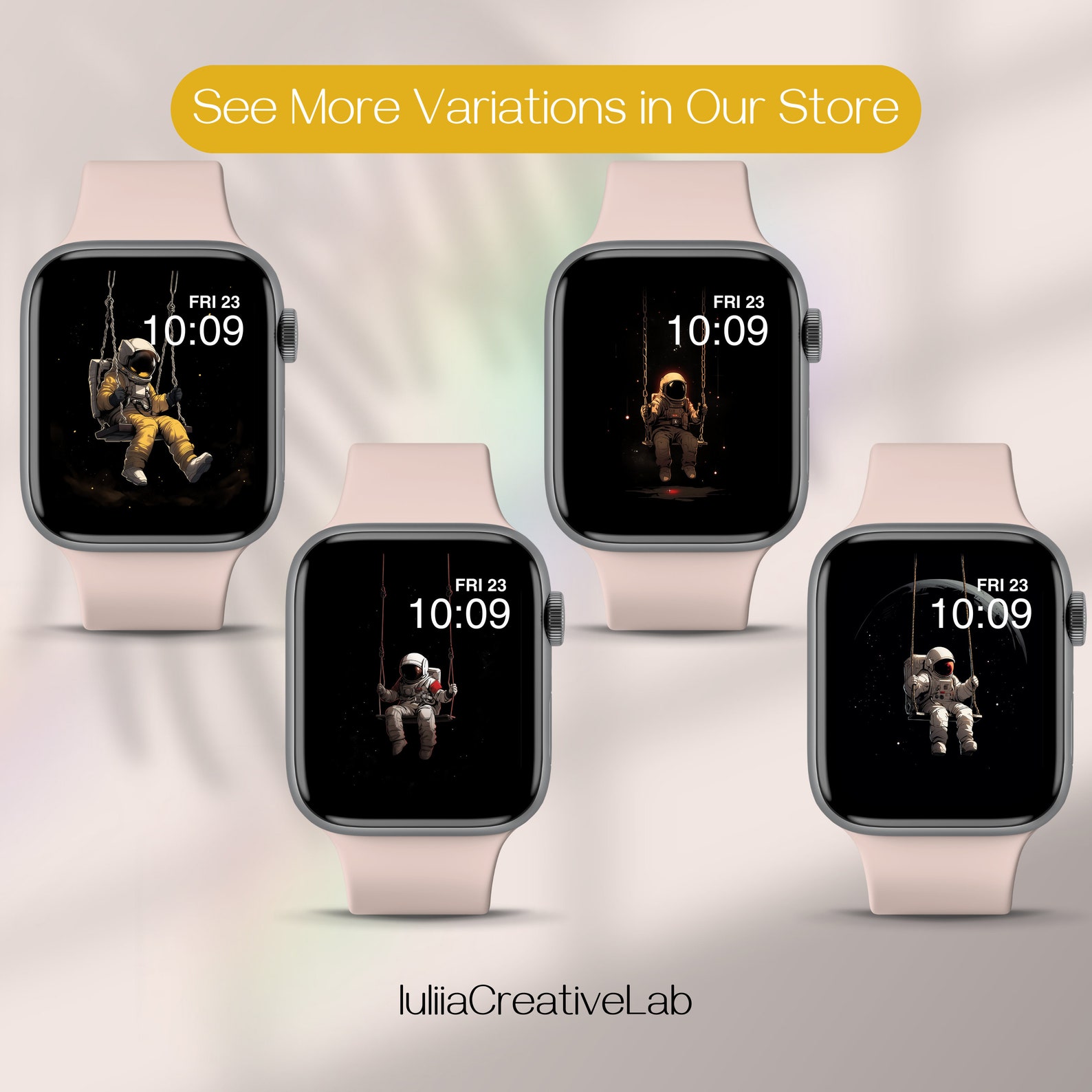 Aesthetic Apple Watch Face Wallpaper, Minimal Smartwatch Wallpaper ...