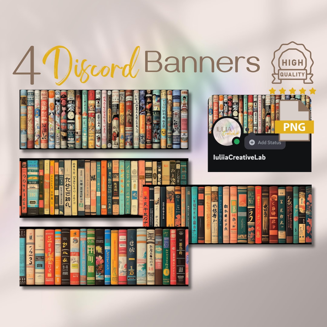 Bookshelf Discord Banners, High Resolution Profile Banner Design for ...
