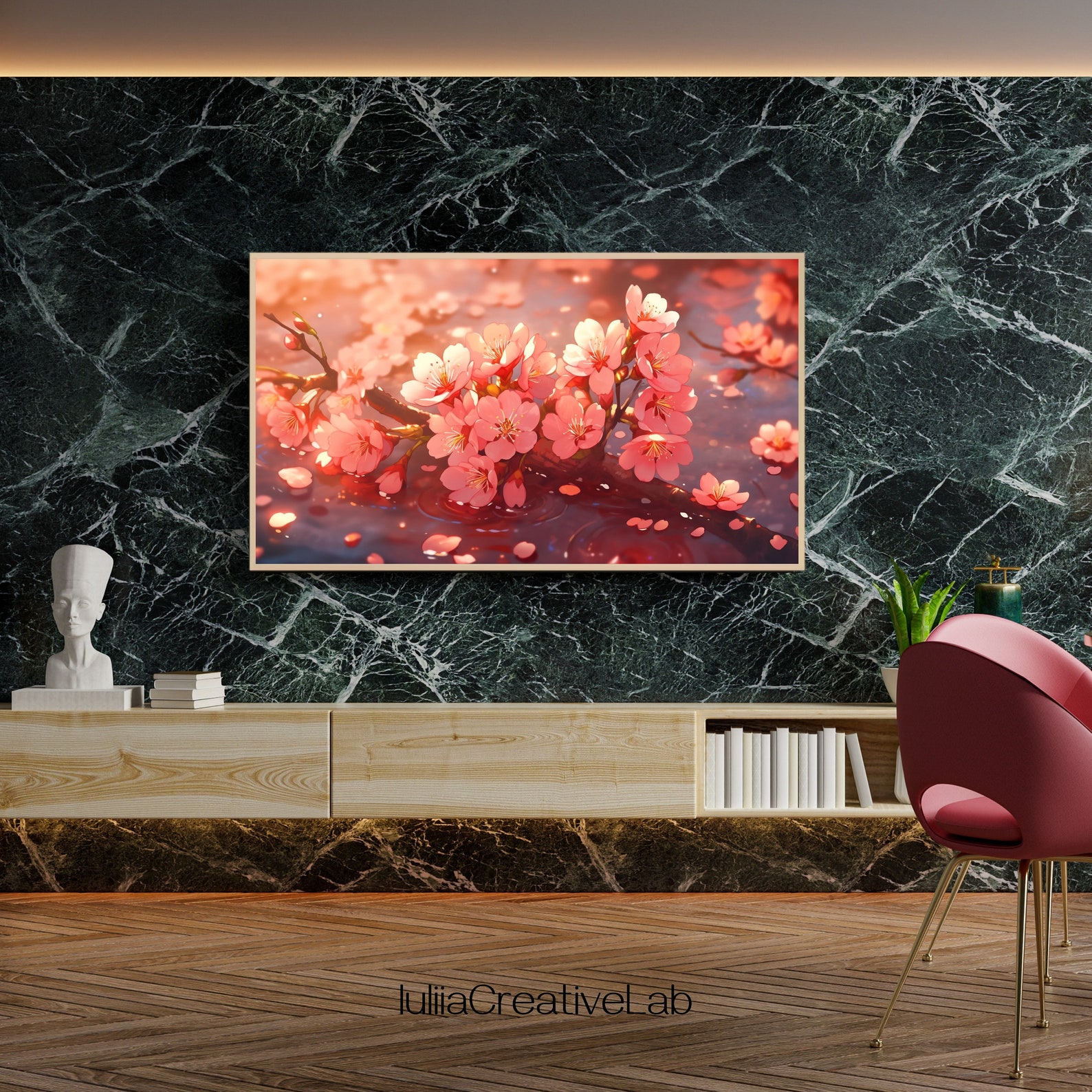 Sakura Television Frame Picture, 4K Japanese Cherry Blossom Design for ...