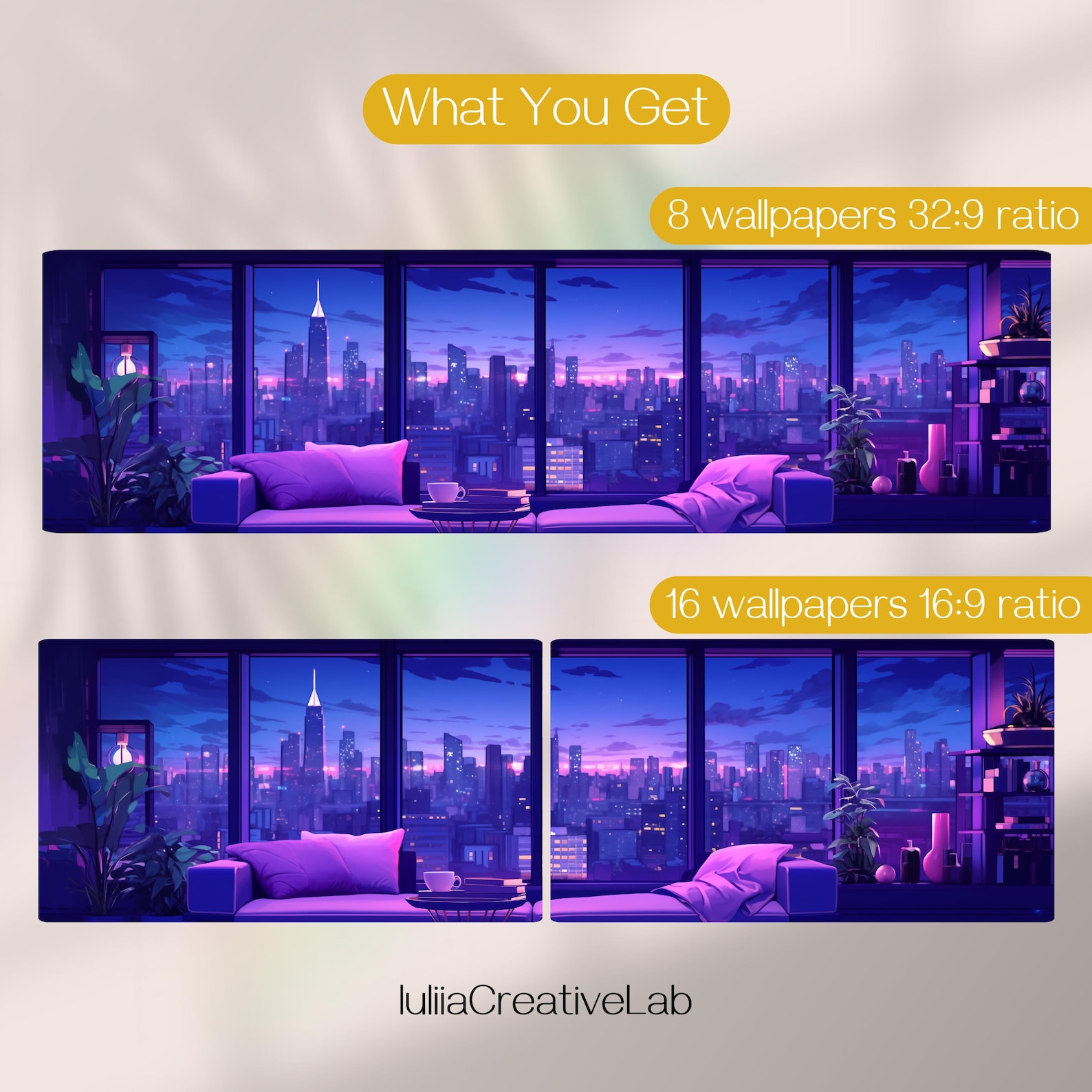 Neon Cityscape Dual Monitor Wallpaper, 4K Ultra HD Ultrawide ...