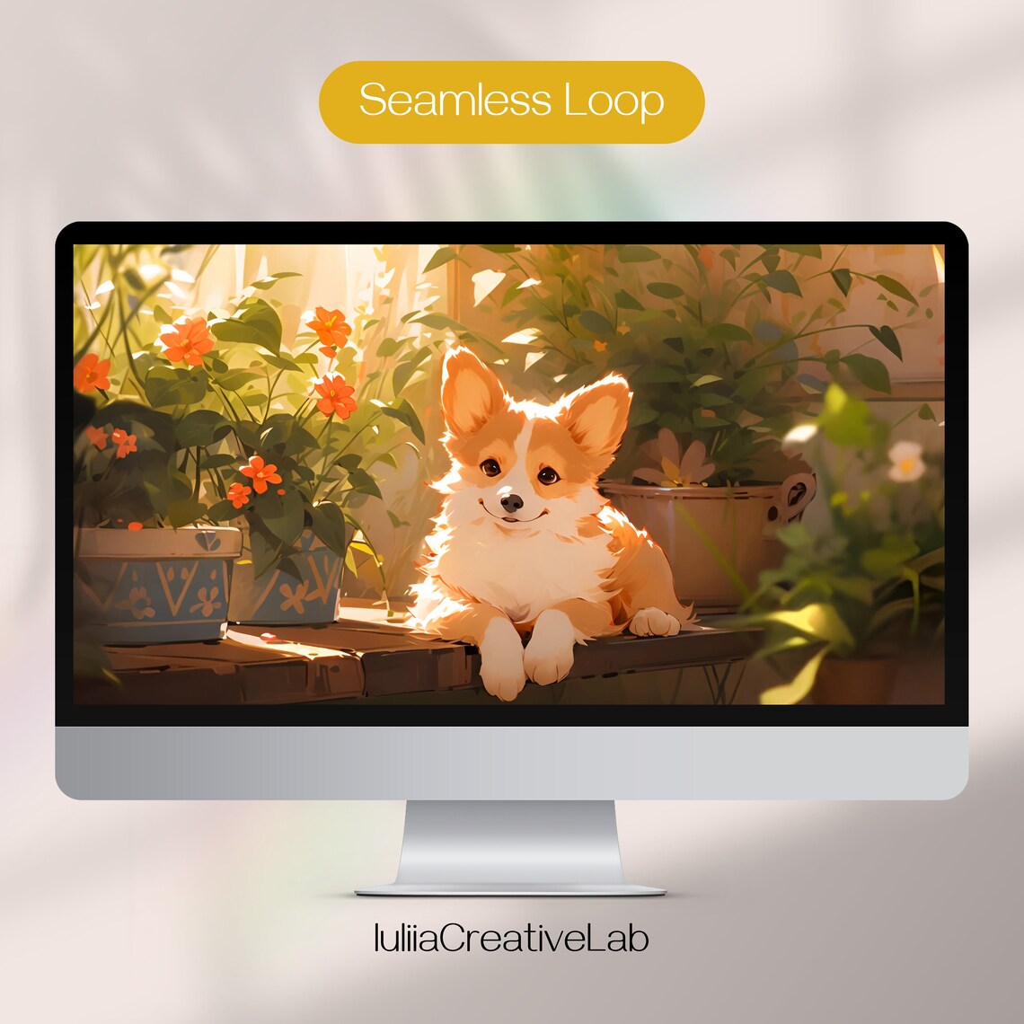 Cute Animated Wallpaper, High-resolution Puppy & Plants Computer ...