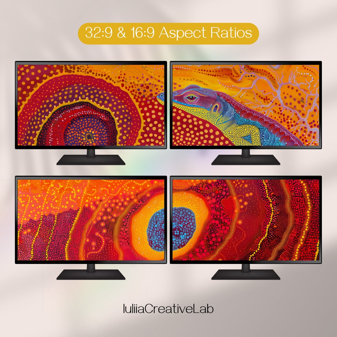 Aboriginal Dual Screen Desktop Backgrounds, Australian Indigenous Art ...