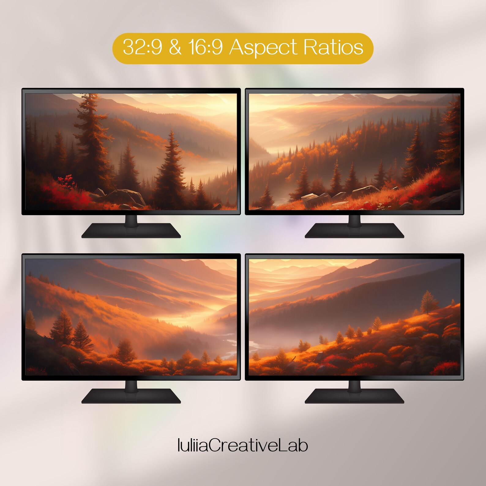 Fall Dual Monitor Wallpaper, Golden Autumn Peaks & Fall Landscapes, 4K ...