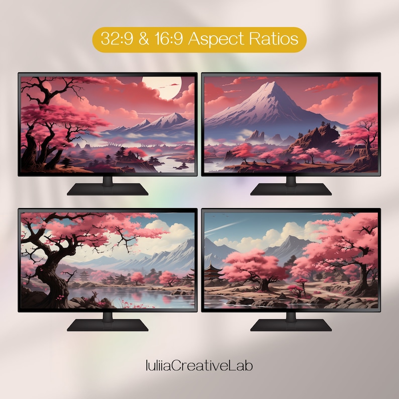 Japanese Dual Monitor Wallpaper, Sakura Double Screen Backgrounds ...