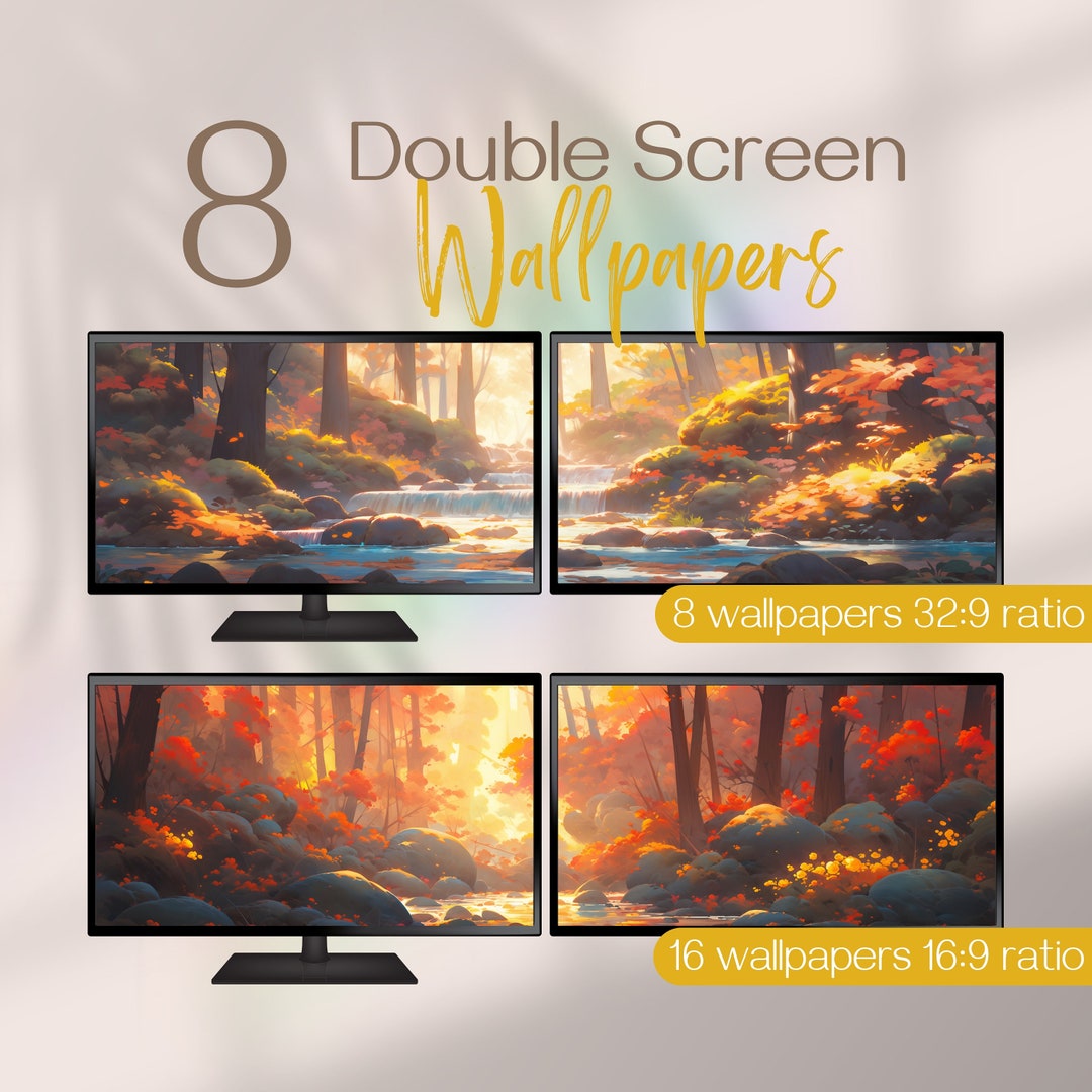Fall Wallpapers for Dual Monitors Autumn Forest Scenery, Extended ...
