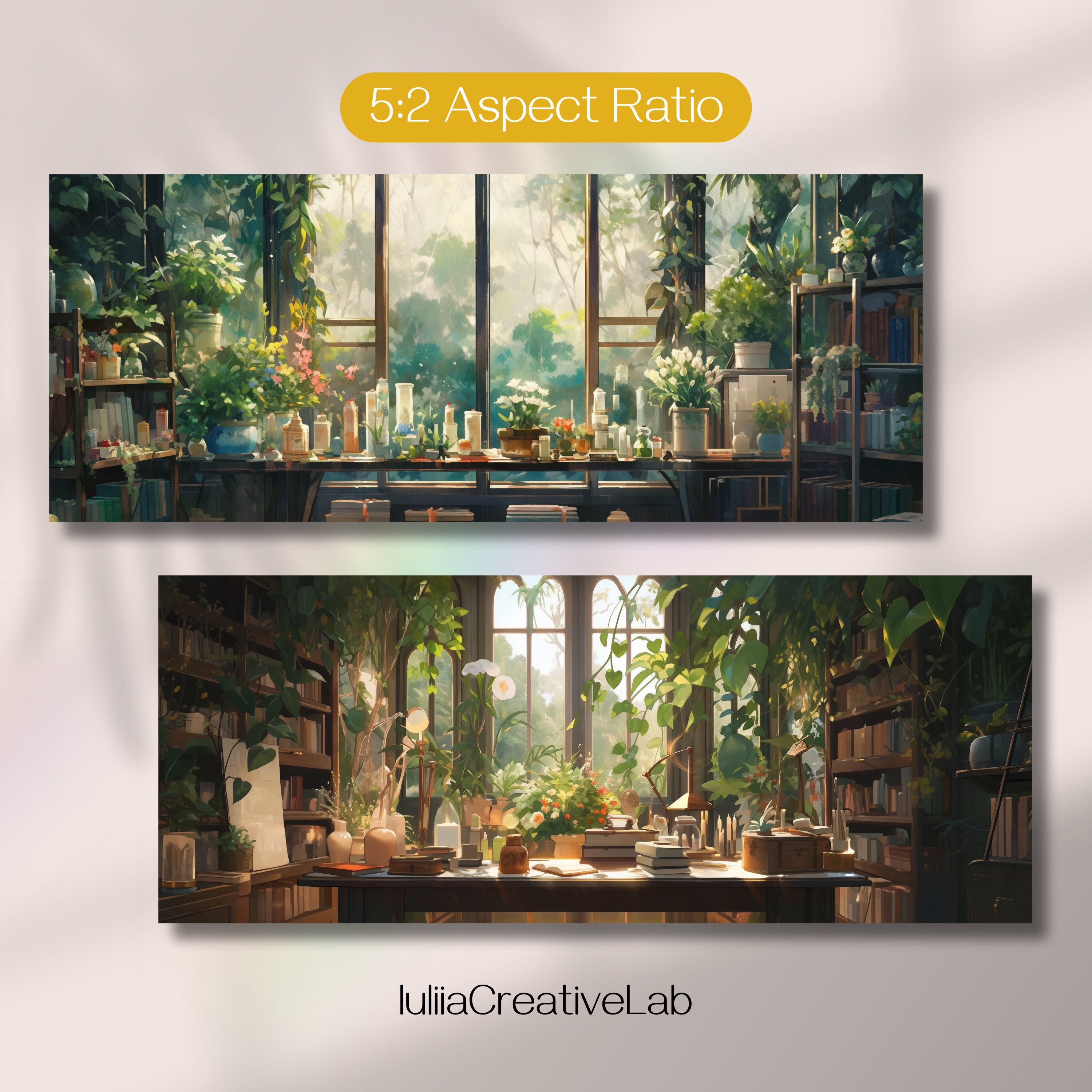 Studio Twitch Banner, Anime Stream Banner, Booklover Twitch Stream ...