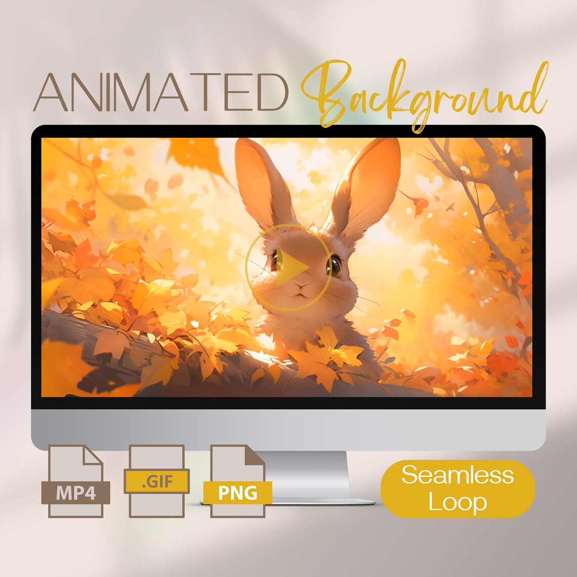 Autumn Hare Animated Wallpaper: Live Woodland Desktop Background (MP4 ...