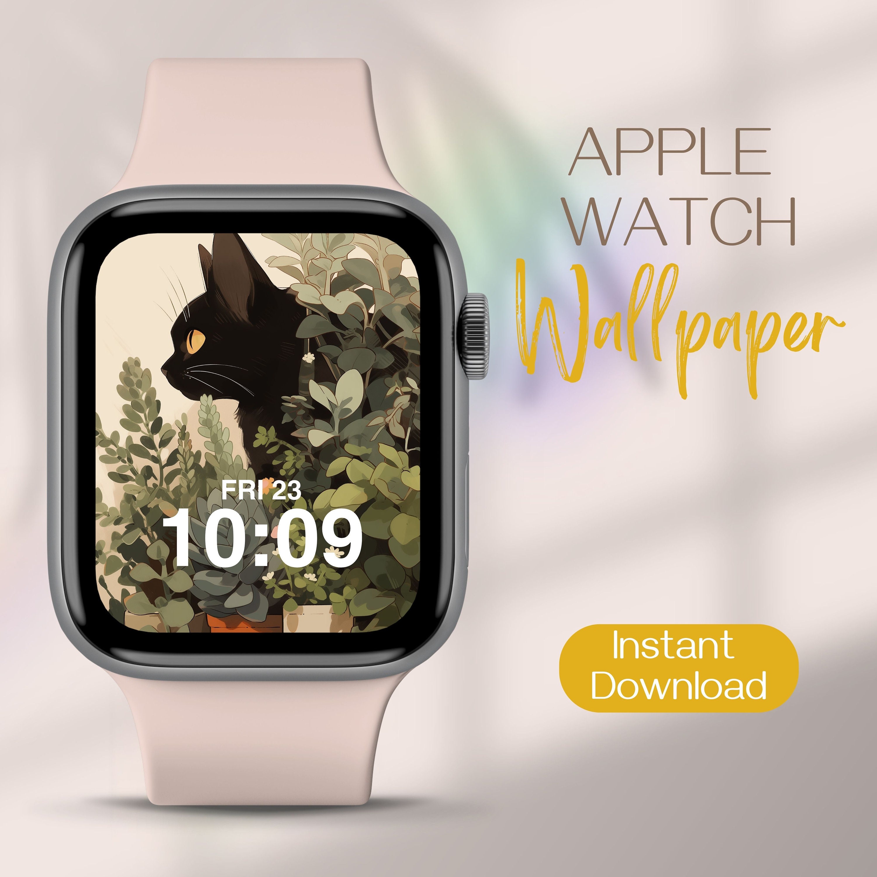 Watch Wallpaper, Apple Watch Face, Cat Watch Face, Plants Smartwatch ...