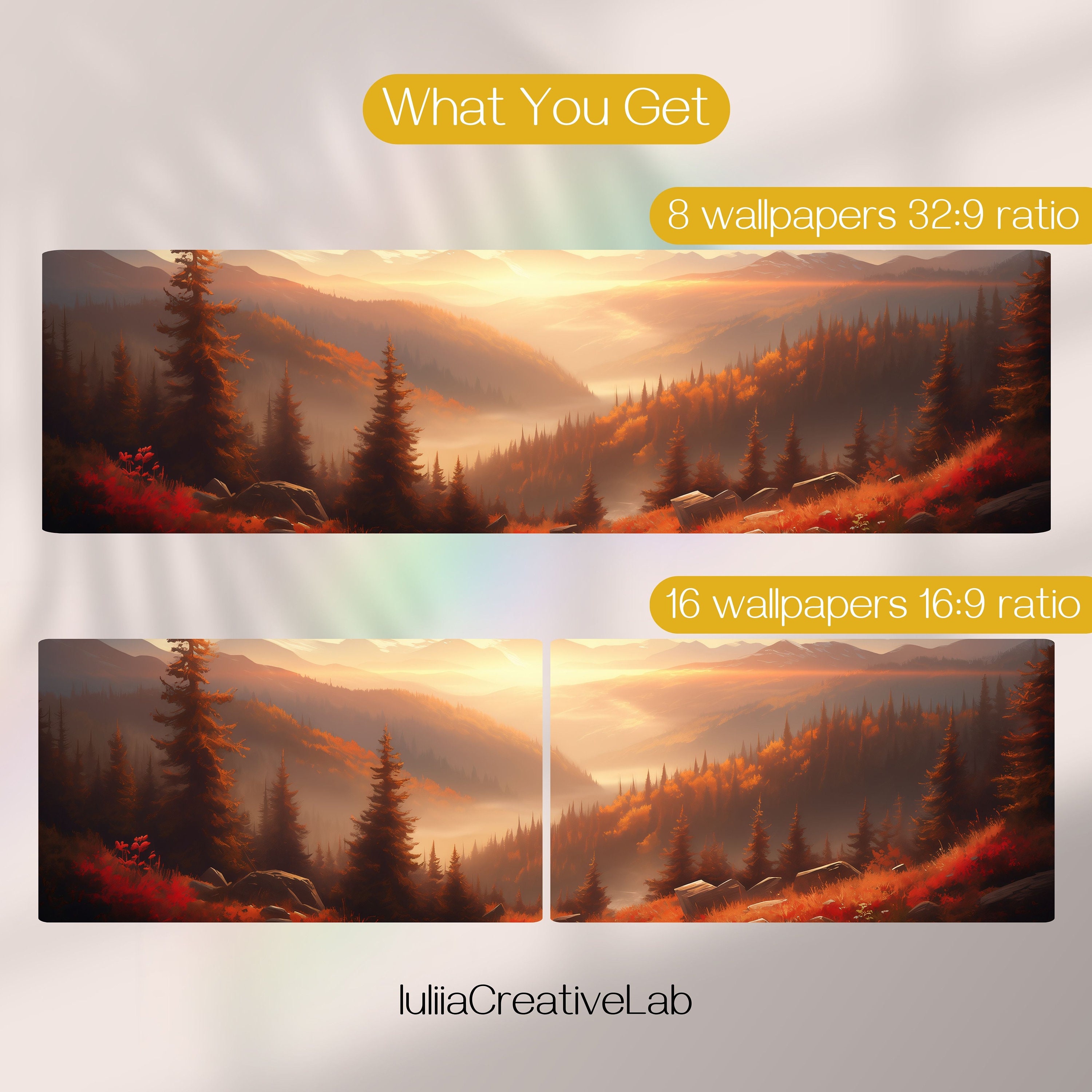 Fall Dual Monitor Wallpaper, Golden Autumn Peaks & Fall Landscapes, 4K ...