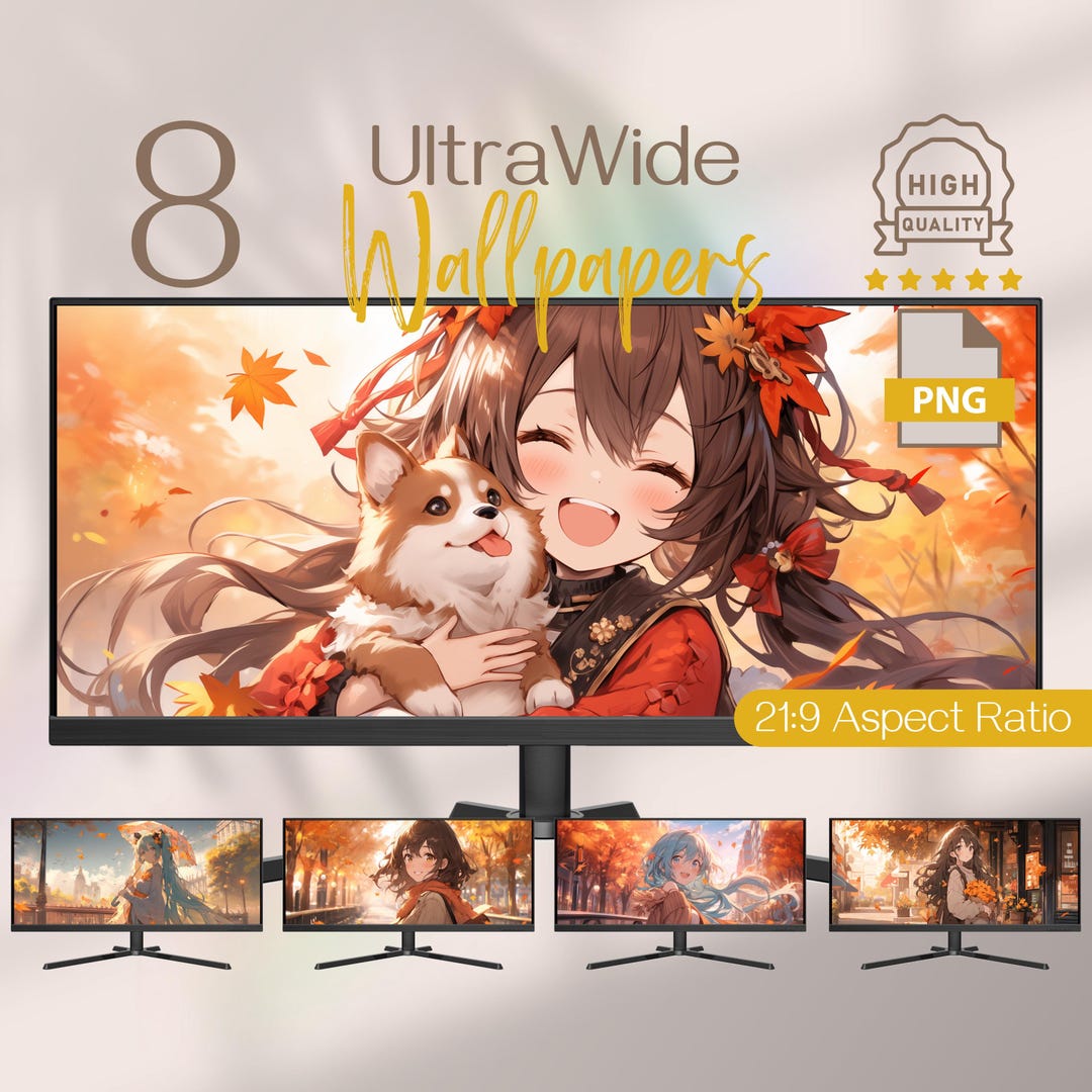Anime Fall Ultrawide Wallpapers, Aesthetic Autumn Scenes for Desktop ...
