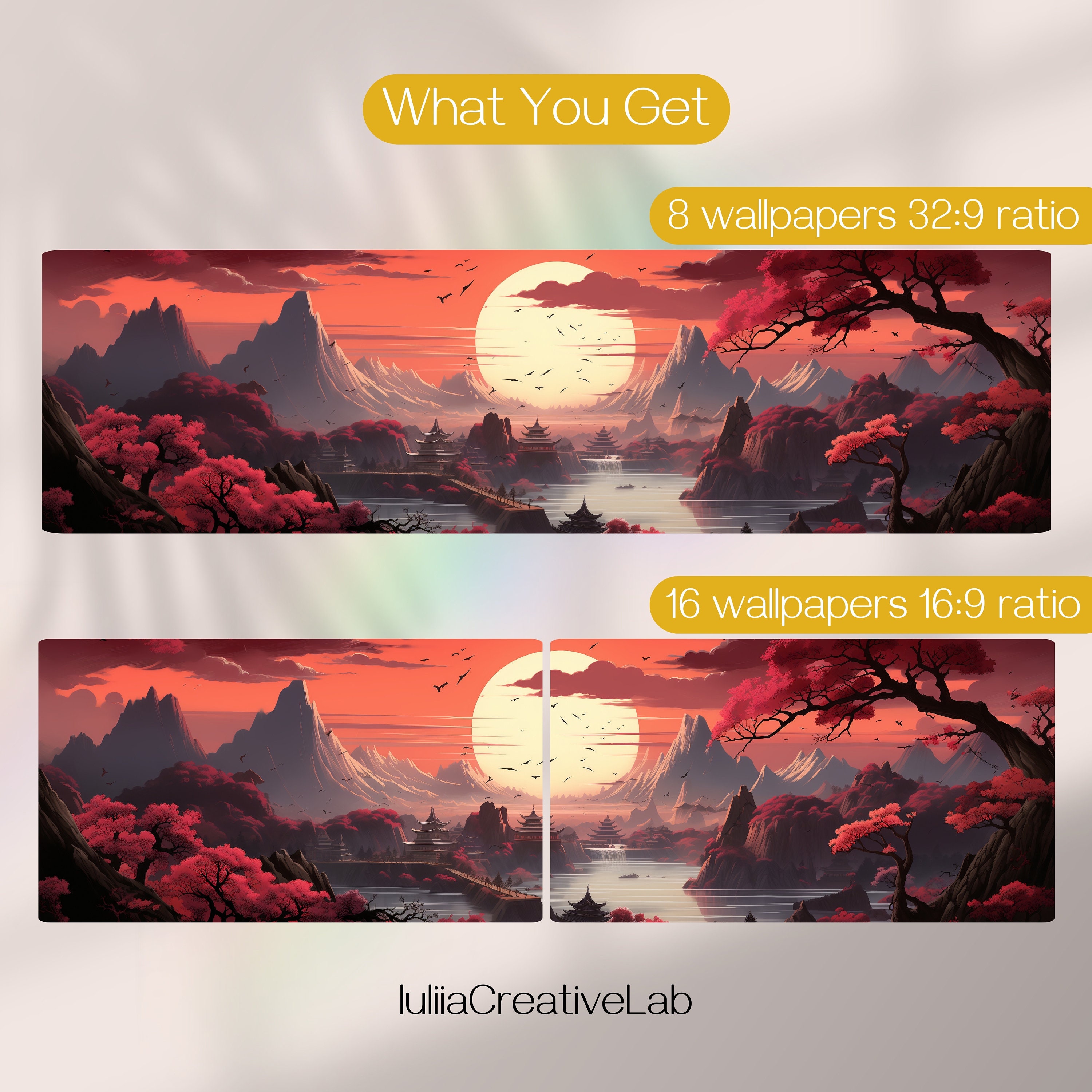 Japanese Dual Monitor Wallpaper, Sakura Double Screen Backgrounds ...