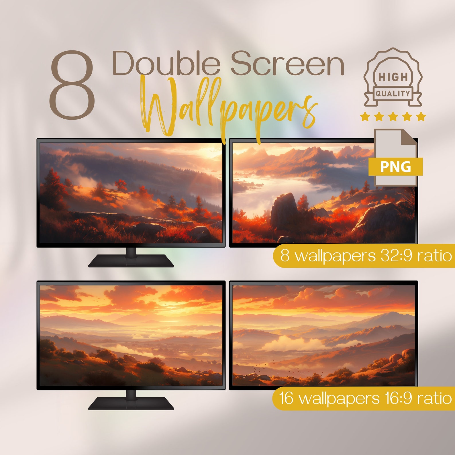 Fall Dual Monitor Wallpaper, Golden Autumn Peaks & Fall Landscapes, 4K ...