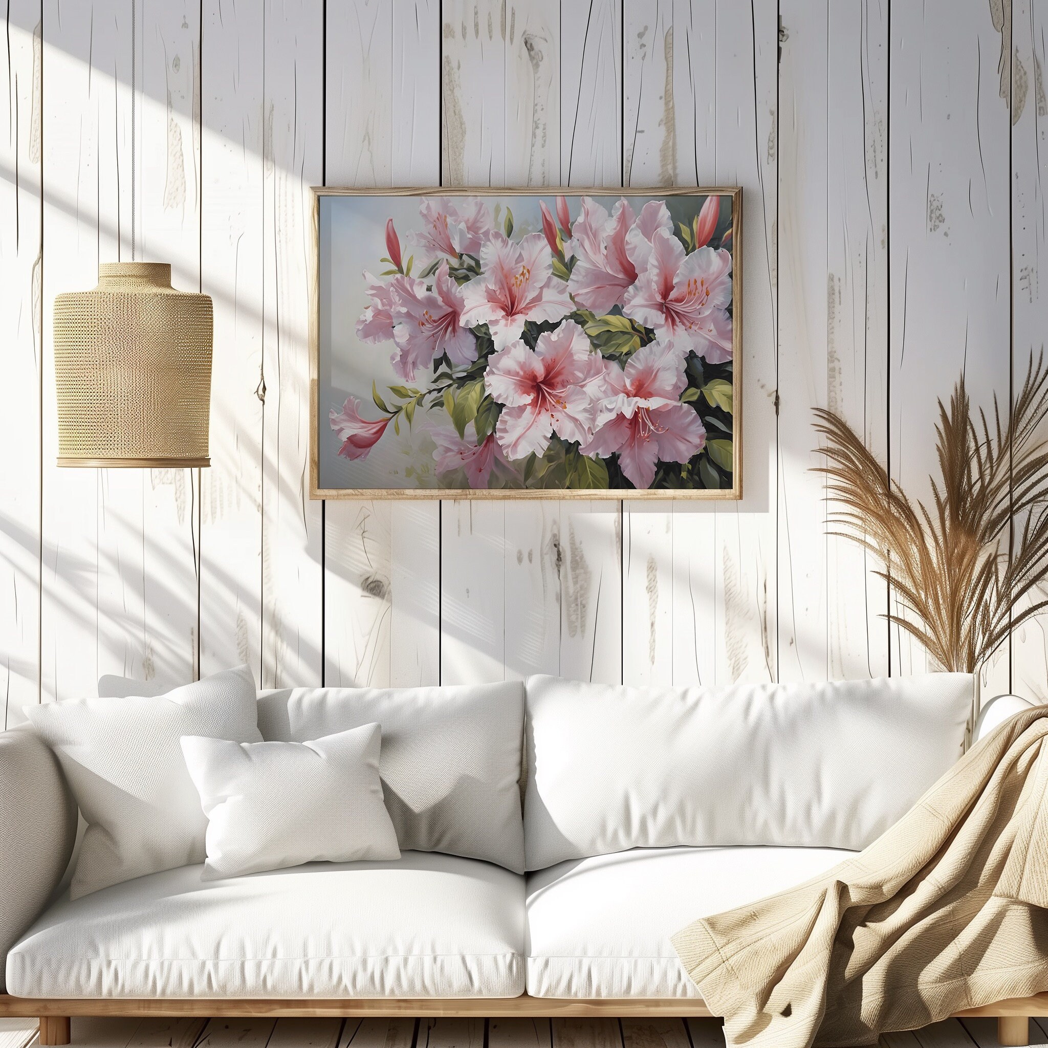 Azalea Oil Painting Flower Digital Art for TV Frame Spring Decor ...