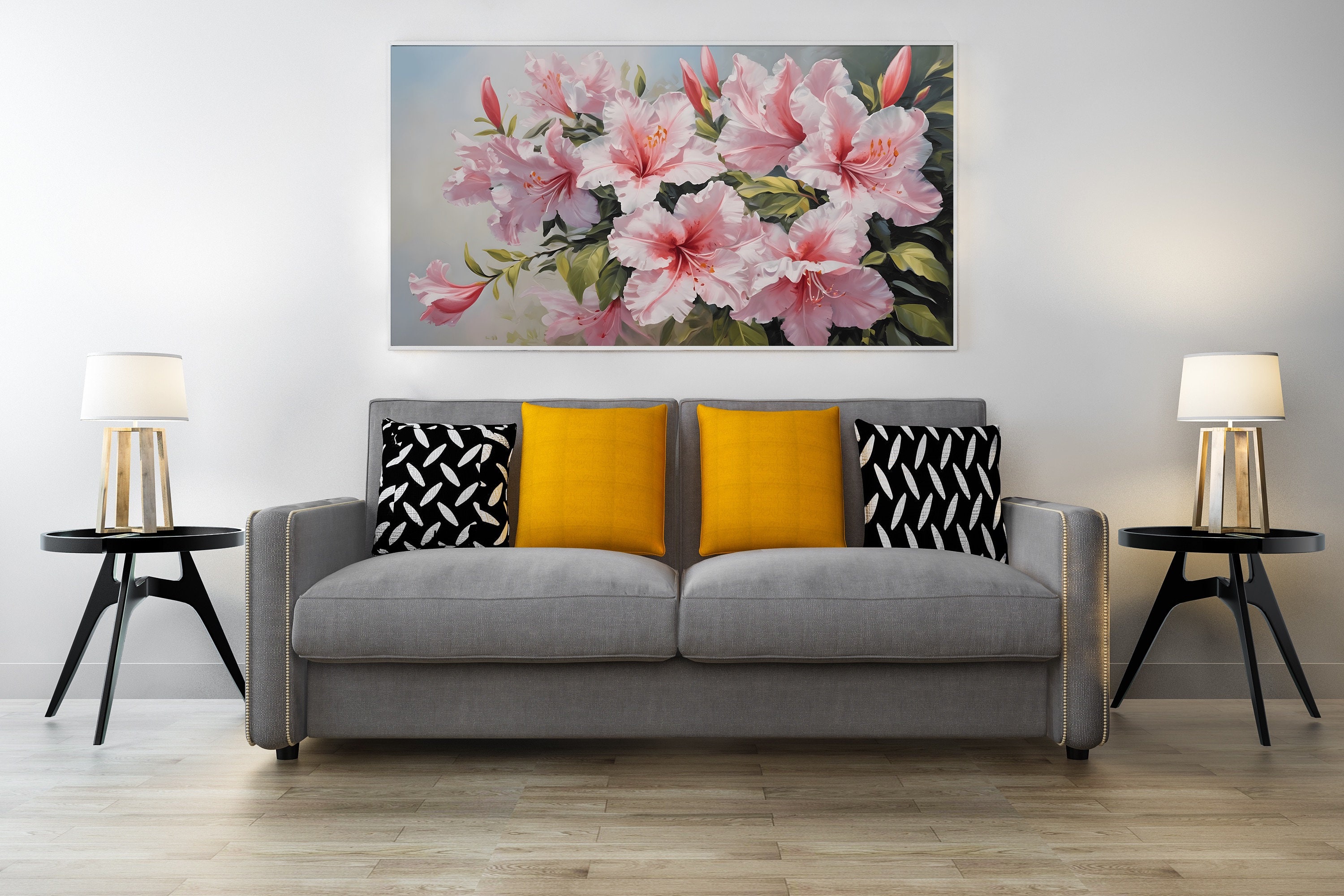 Azalea Oil Painting Flower Digital Art for TV Frame Spring Decor ...