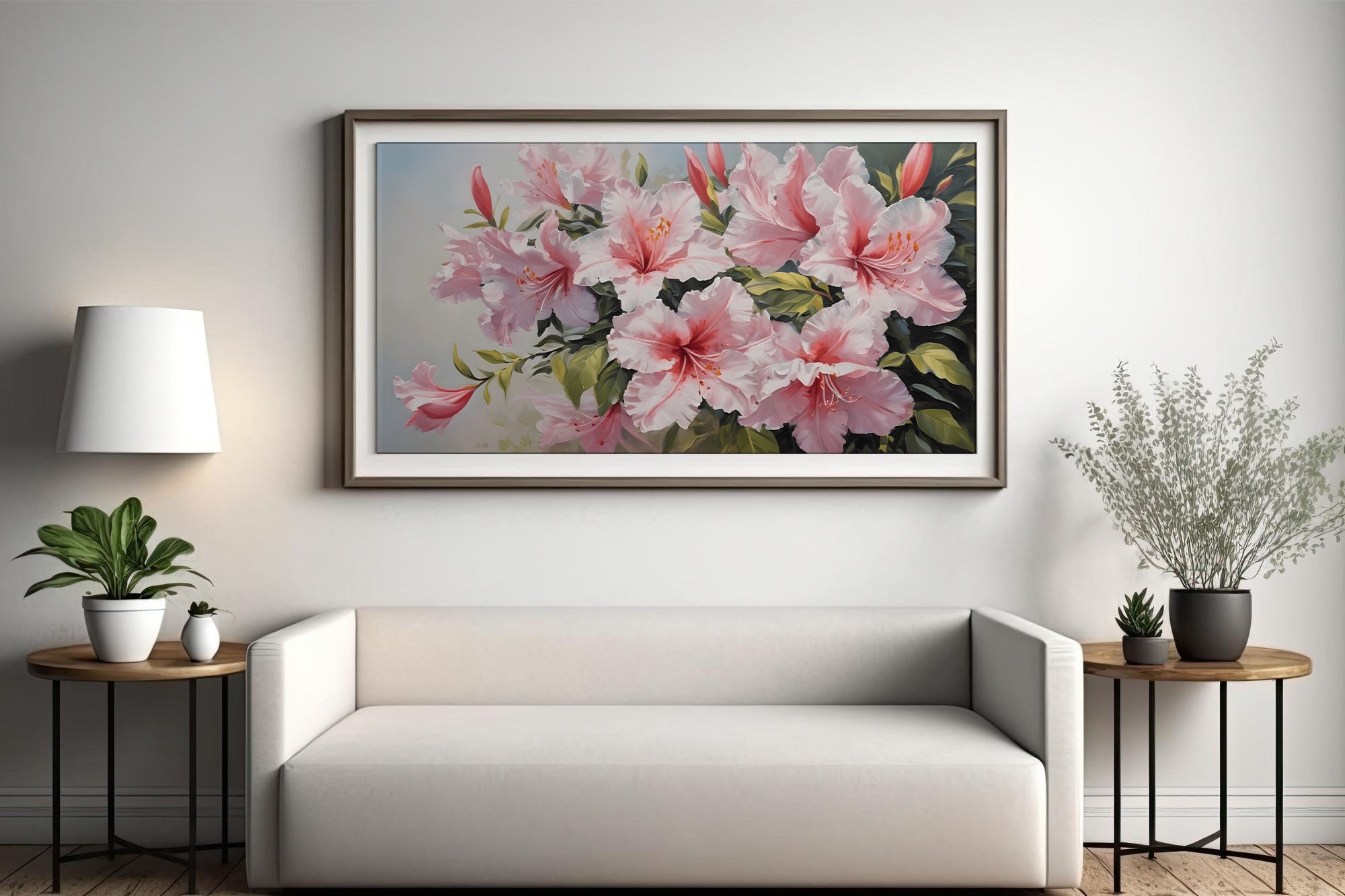 Azalea Oil Painting Flower Digital Art for TV Frame Spring Decor ...
