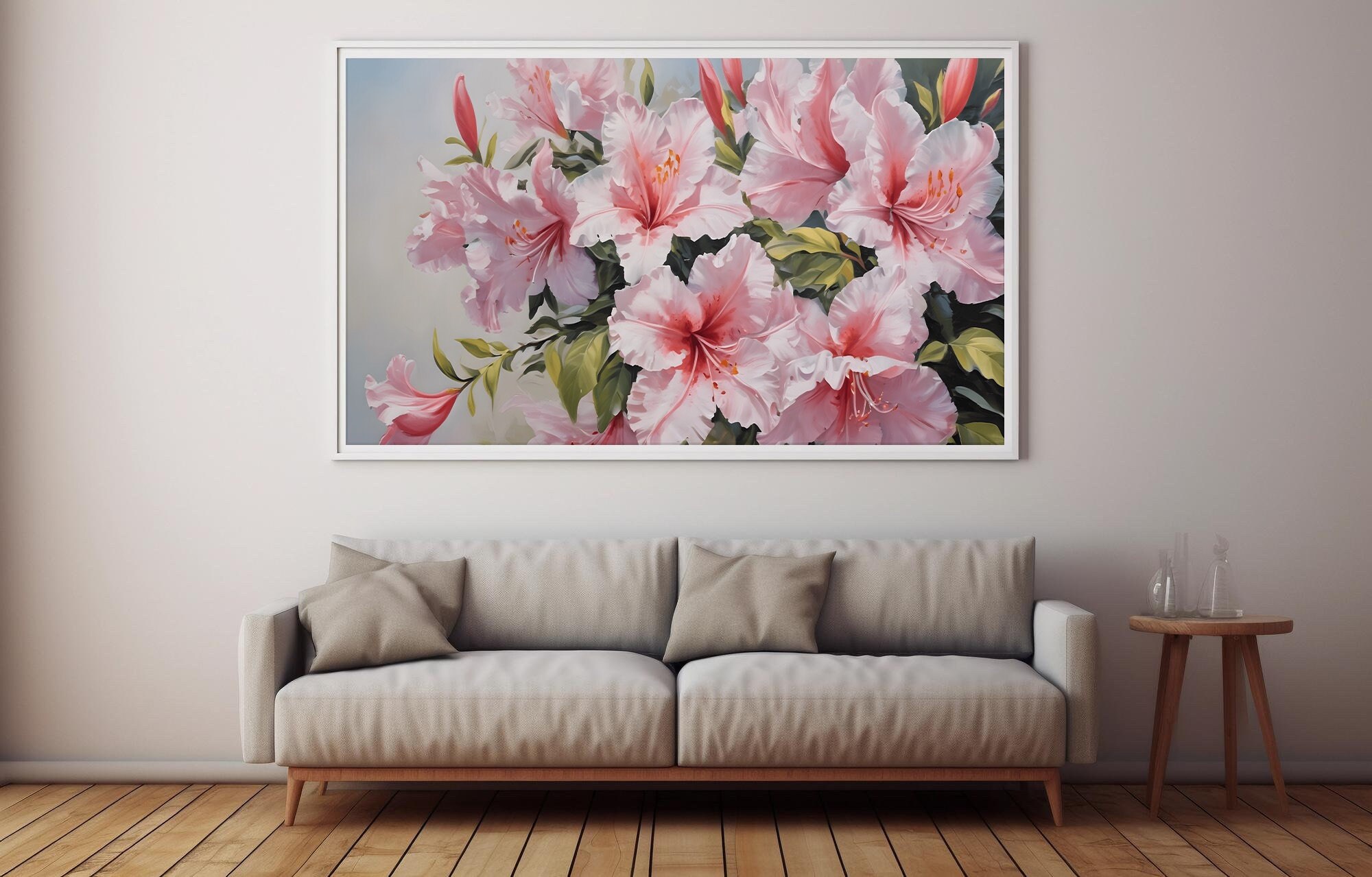 Azalea Oil Painting Flower Digital Art for TV Frame Spring Decor ...